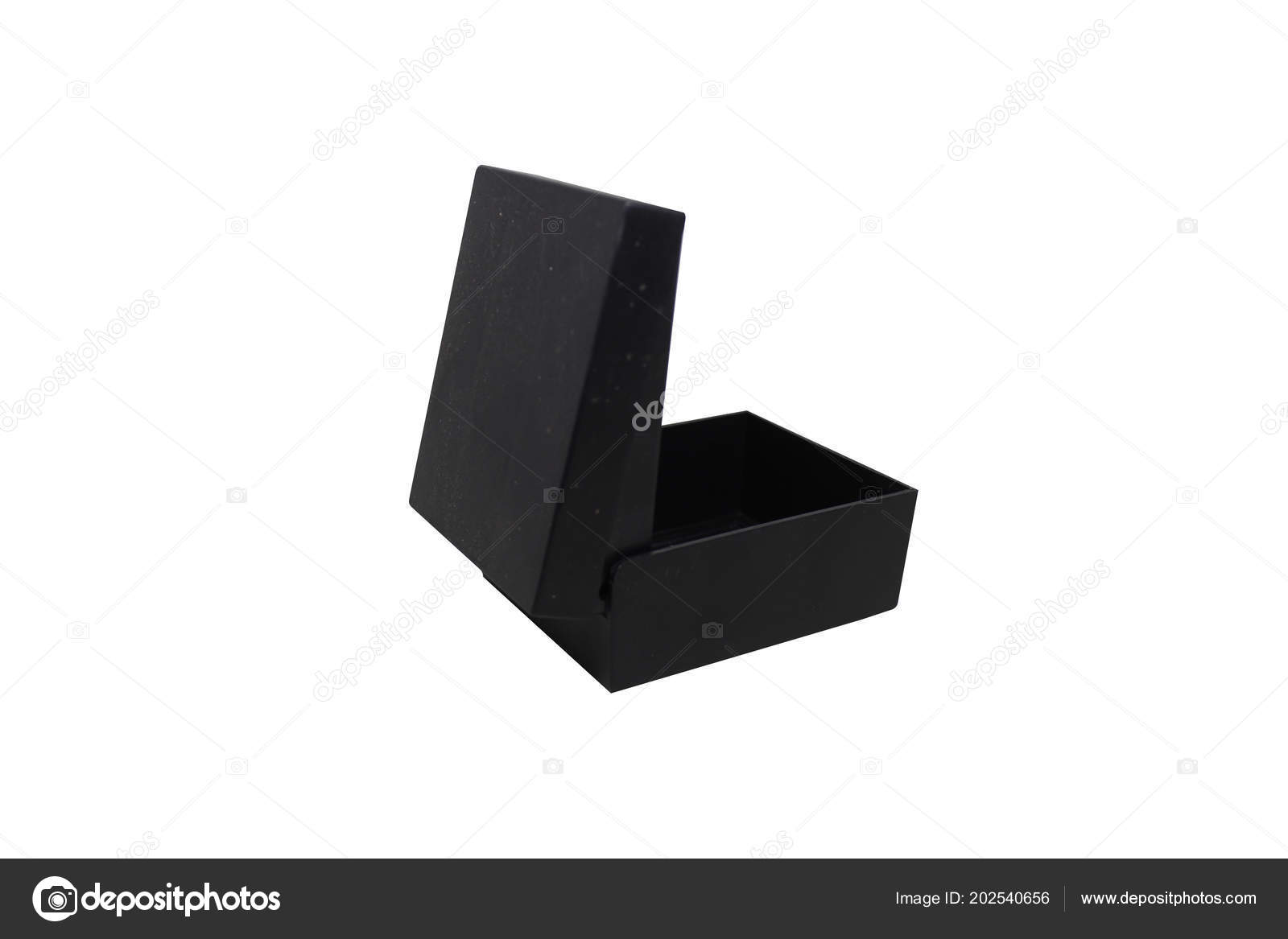 Blank Black Box Mockup Isolated White Background Stock Photo by ...