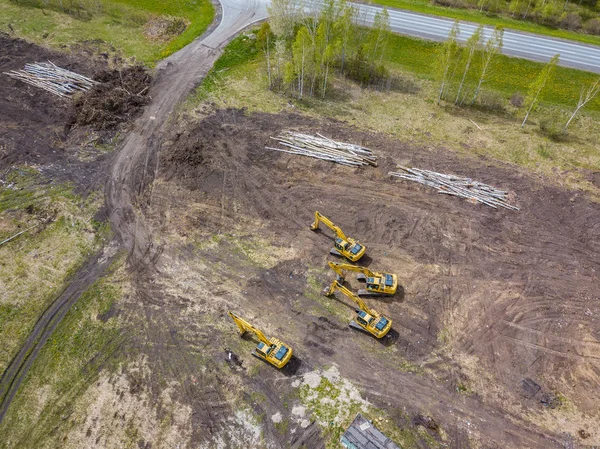 Excavator birds eye view Stock Photos, Royalty Free Excavator birds eye ...