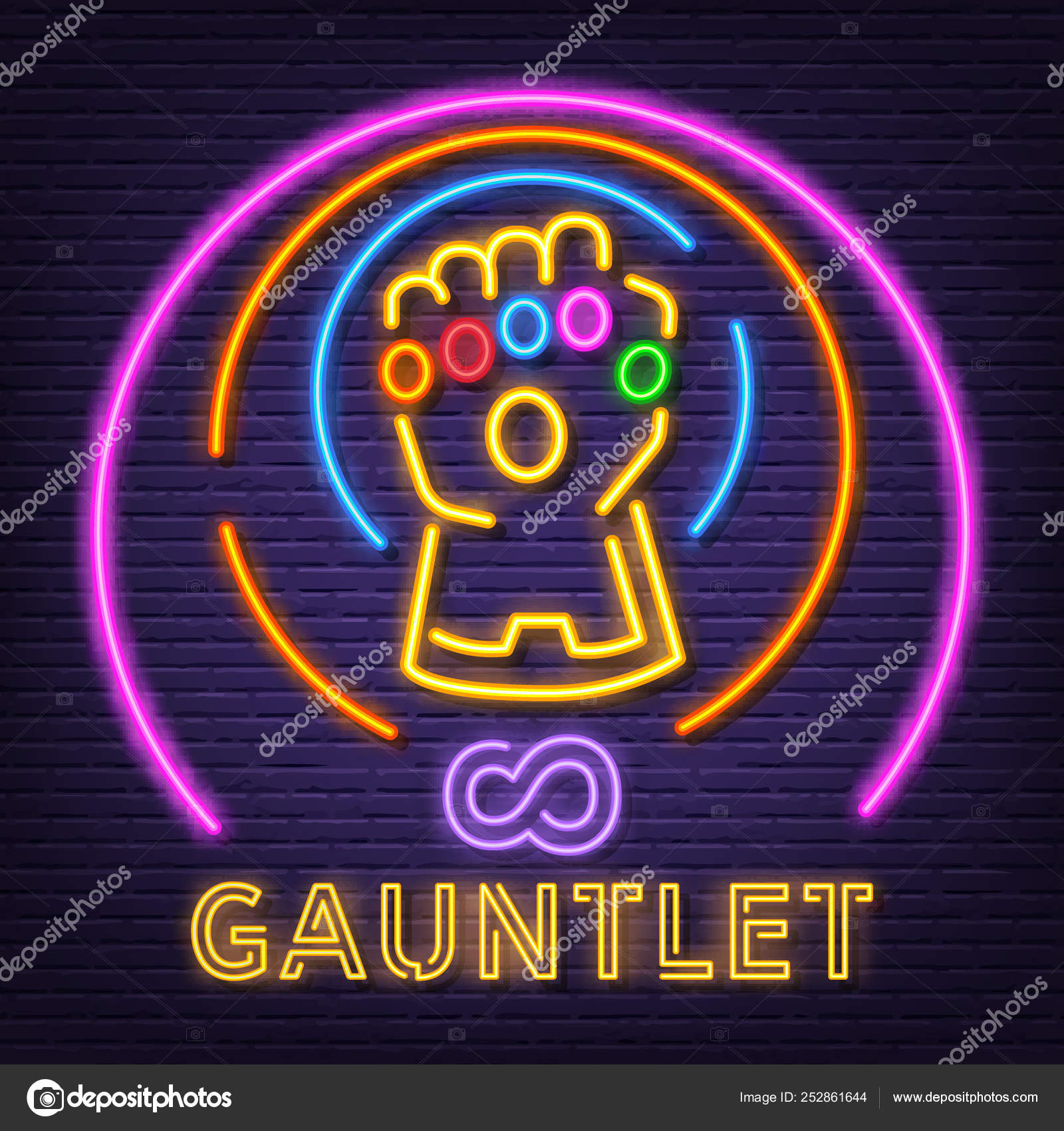 Gauntlet neon signboard Stock Vector by ©tulpahn #252861644