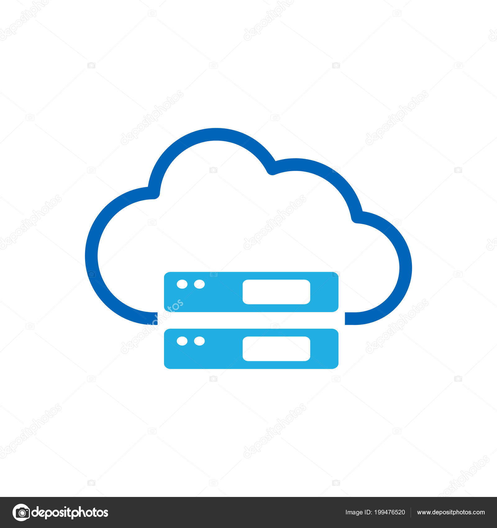 Cloud Server Logo Icon Design Stock Vector Image by ©putracetol #199476520