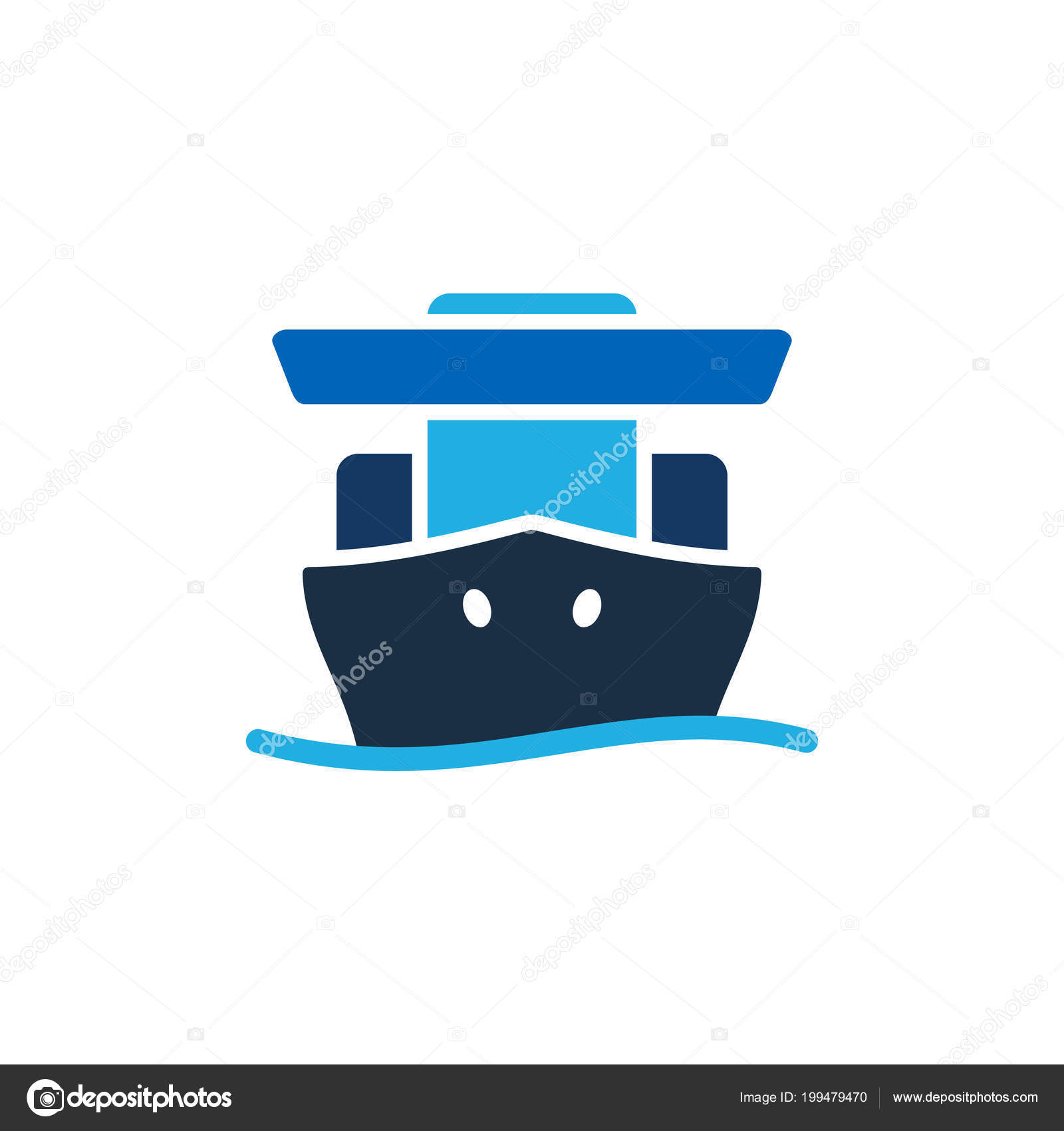 Ship Flat Icon Isolated White Background Vector Illustration Stock ...