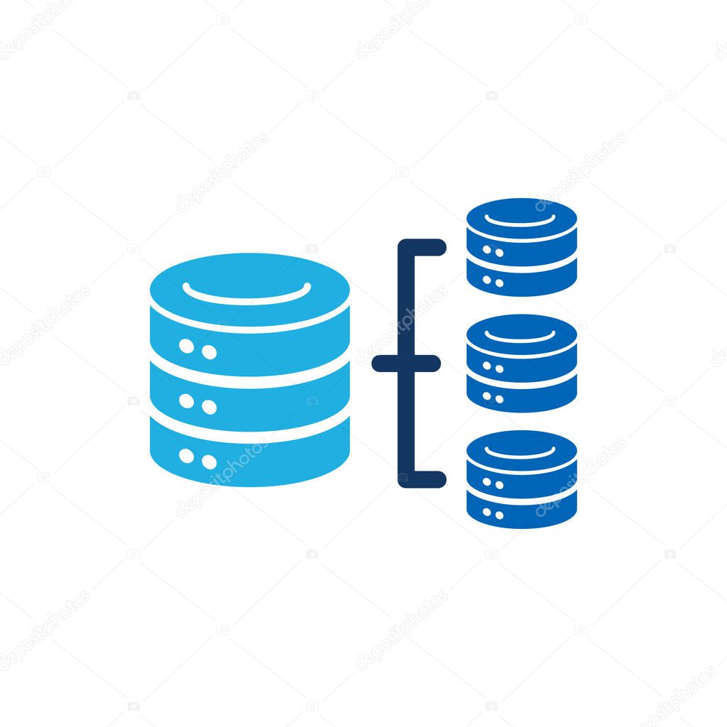 base de datos icono plano aislado sobre fondo blanco, ilustración ...