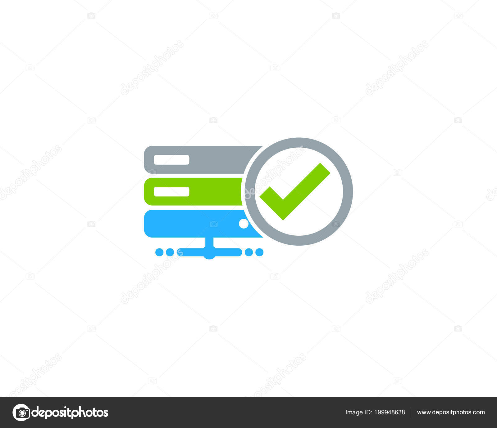 Comprobar Elemento Diseño Logotipo Del Icono Del Servidor Vector de ...