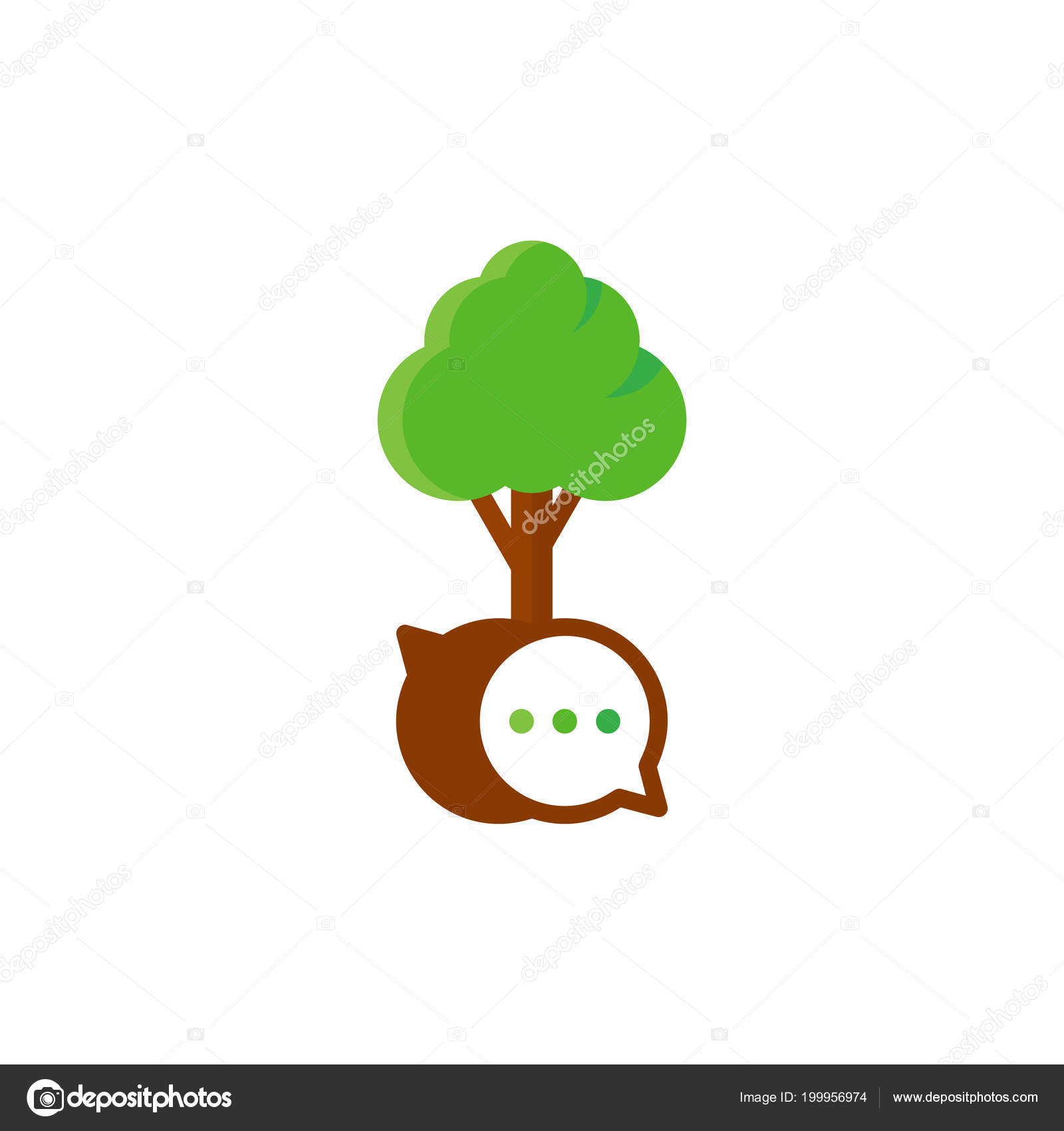 Image vectorielle Talk Tree Logo Icône Design par ©putracetol - 199956974
