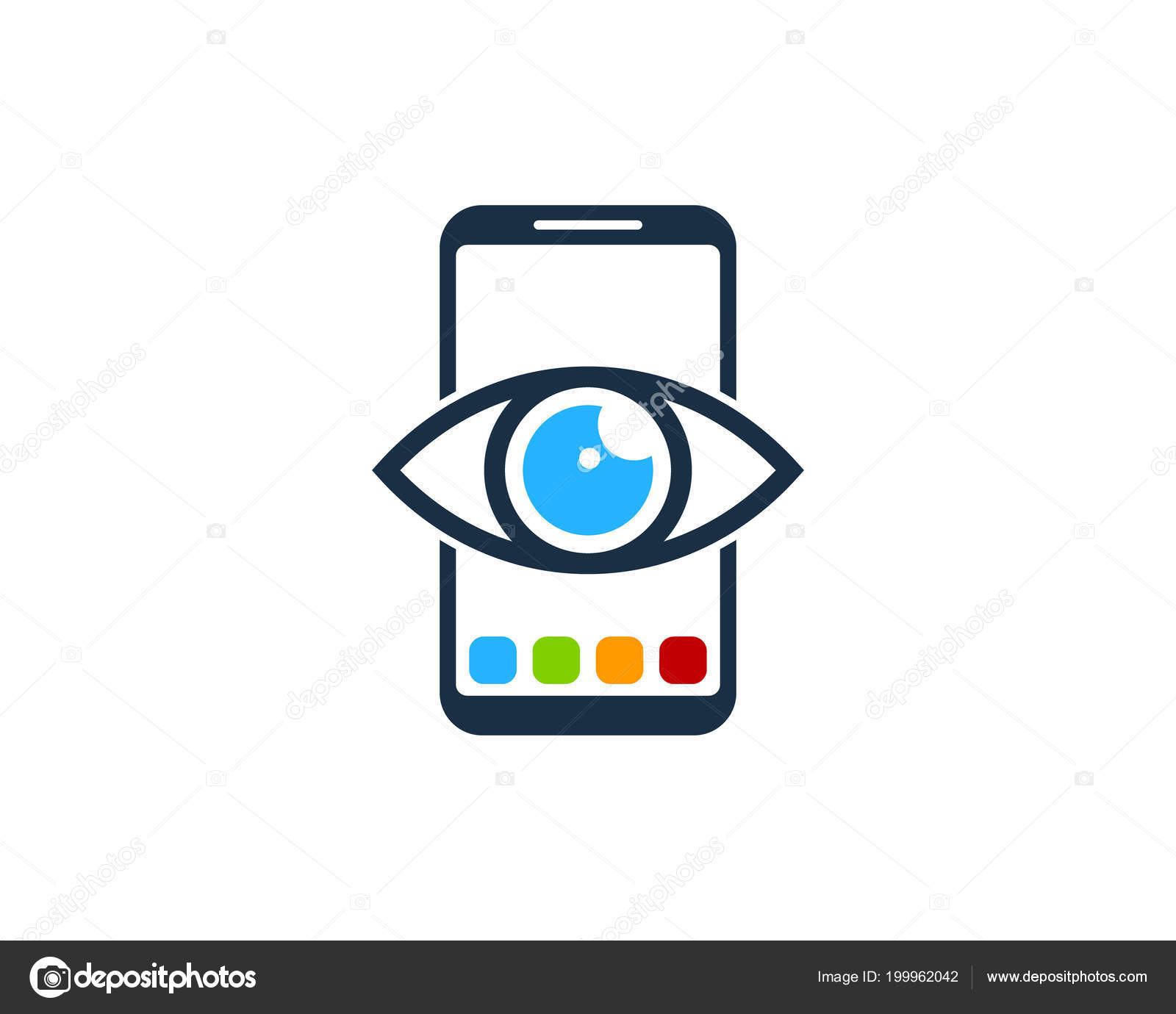 Smartphone Eye Icon Logo Design Element Stock Vector Image by ...