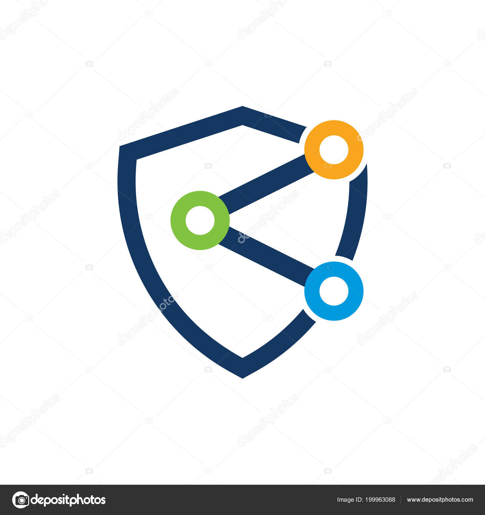 Shield Logo Design Isolated White Background Vector Illustration Stock ...