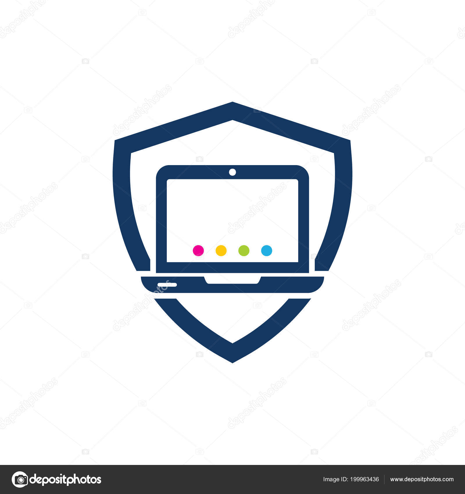 Shield Logo Design Isolated White Background Vector Illustration Stock ...