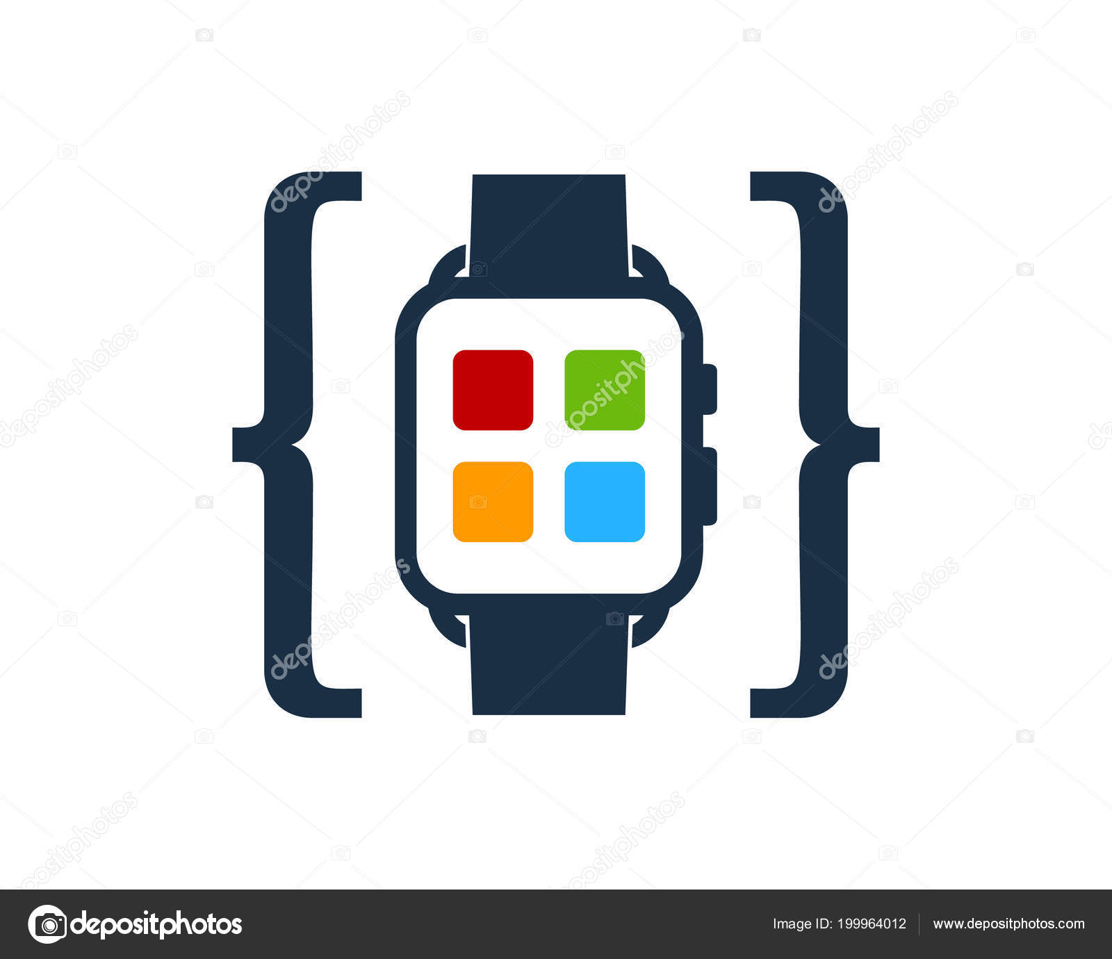 Code Smart Watch Icon Logo Design Element Stock Vector Image by ... Code Smart Watch Icon Logo Design Element Stock Vector Image by ...