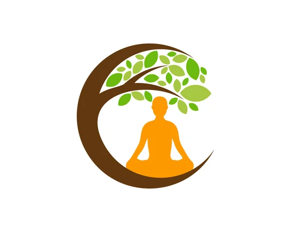 Yoga Wellness Tree Icon Logo Design Element - Stock Image - Everypixel