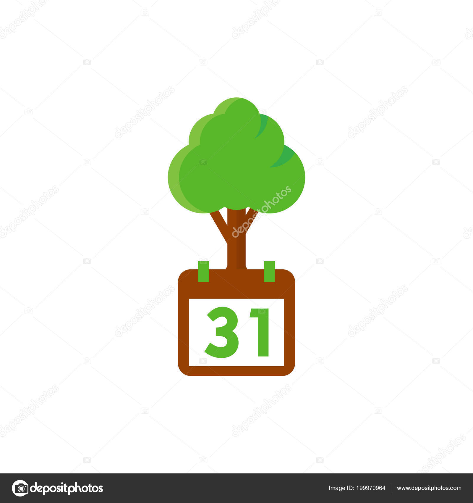 Calendar Tree Logo Icon Design Stock Vector by ©putracetol 199970964