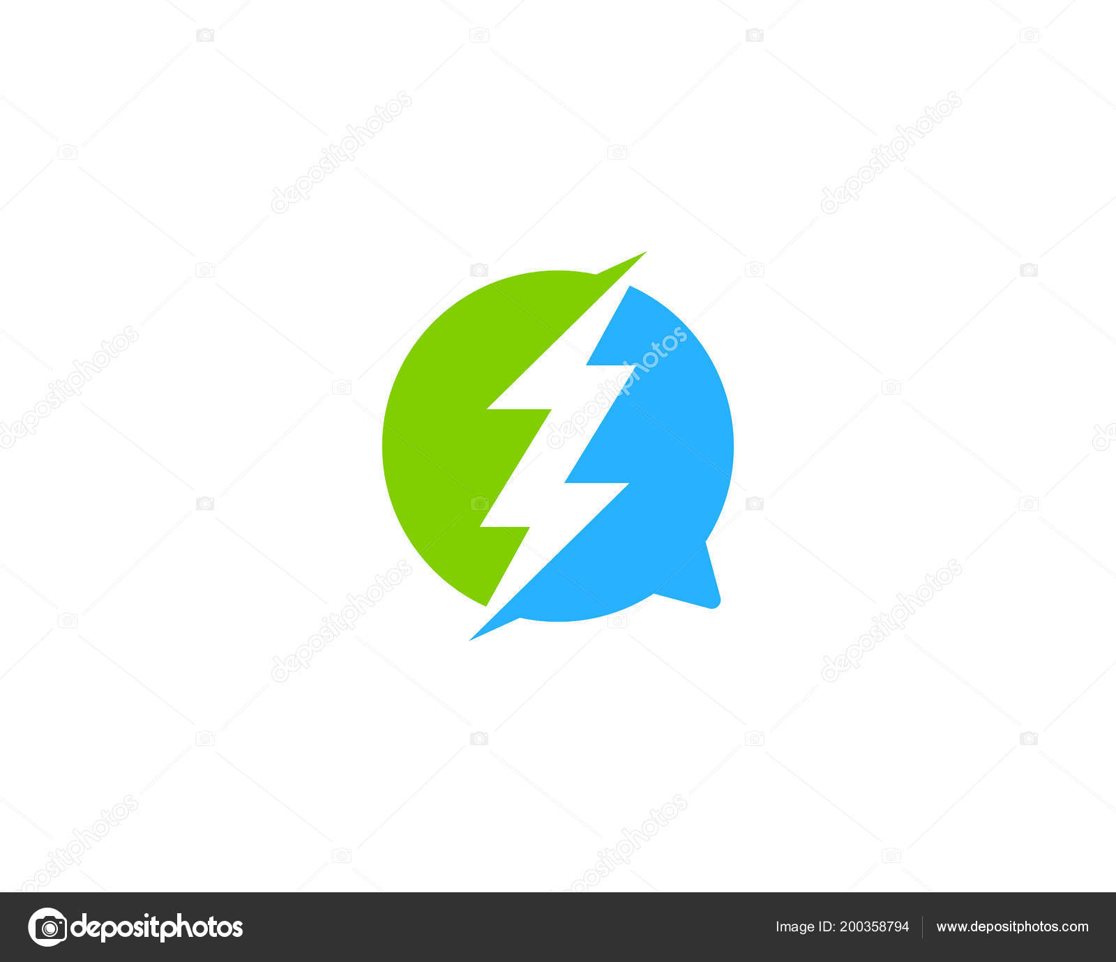 Chat Power Logo Icon Design Stock Vector Image by ©putracetol #200358794