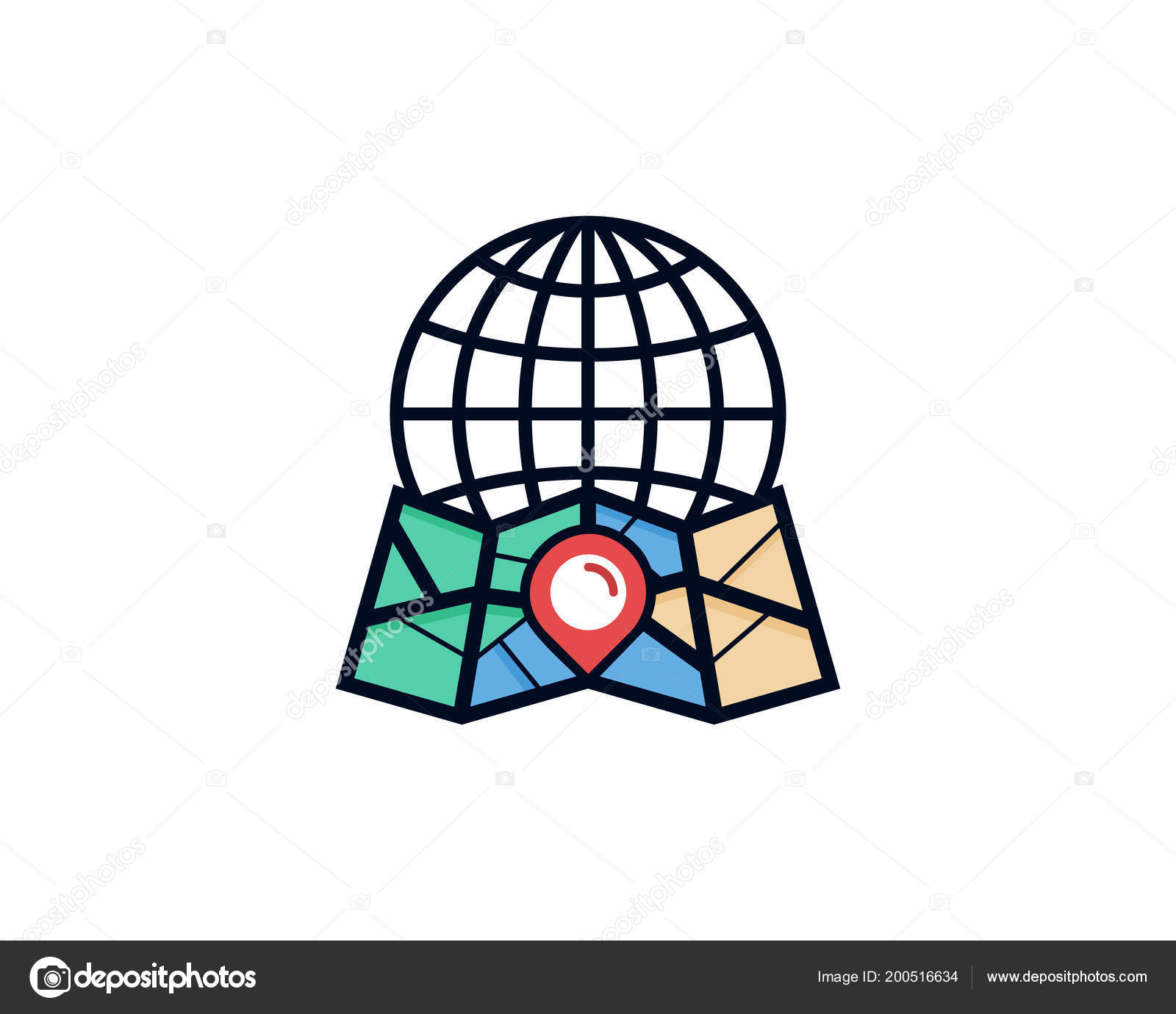 Map Logo Icon Design Vector Illustration Stock Vector Image by ...