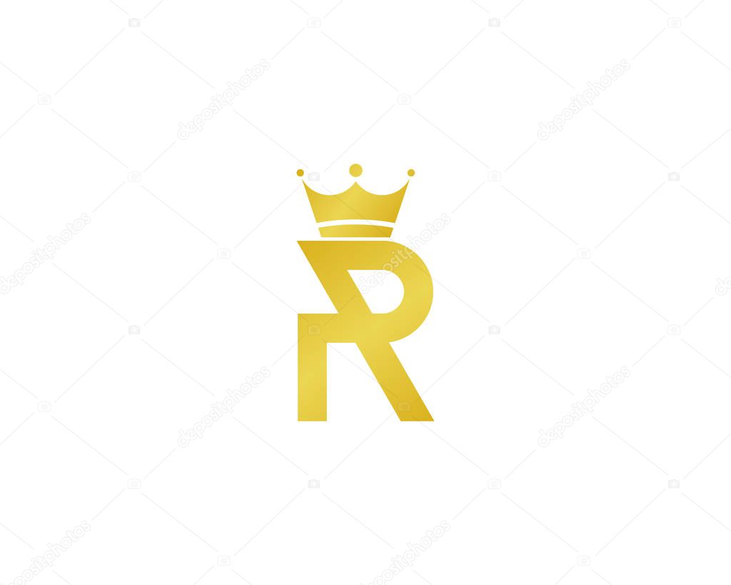 Rey Letra R Logo Icono Diseño 2023