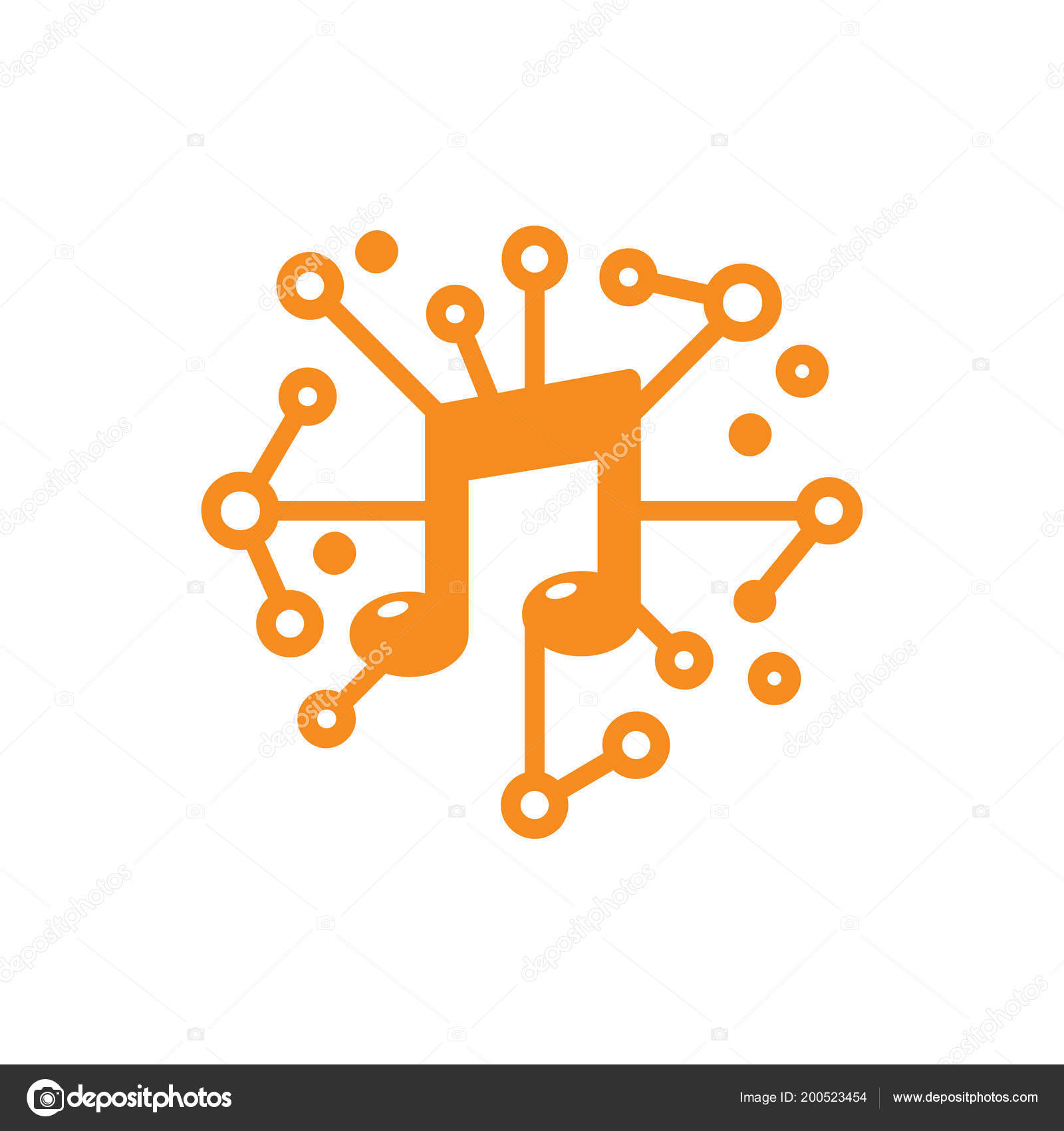 Music Network Logo Icon Design Stock Vector Image by ©putracetol #200523454
