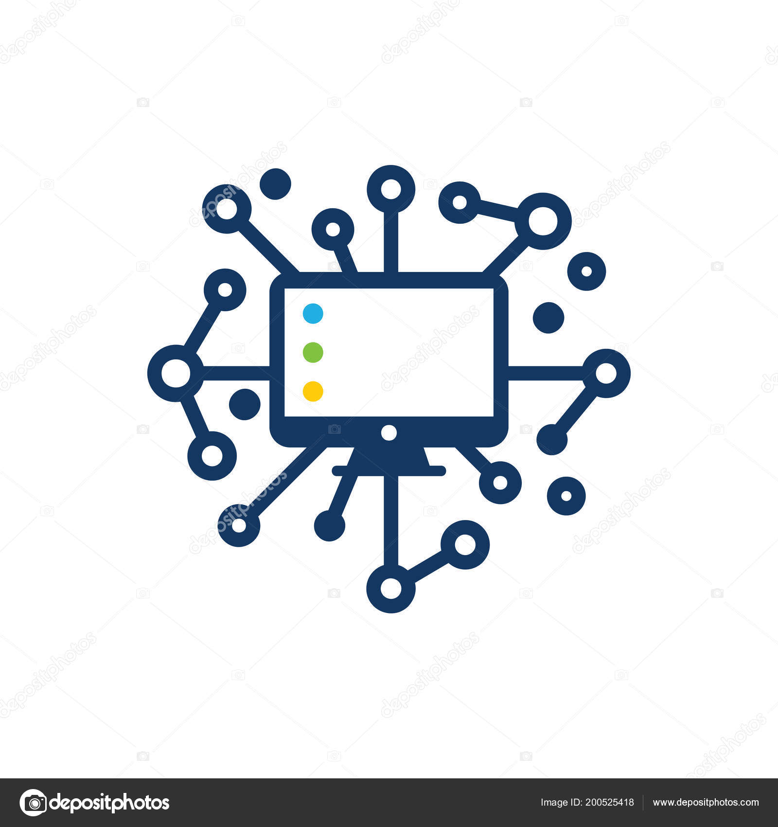 Desain Ikon Jaringan Komputer Logo Vektor Stok oleh ©putracetol 200525418