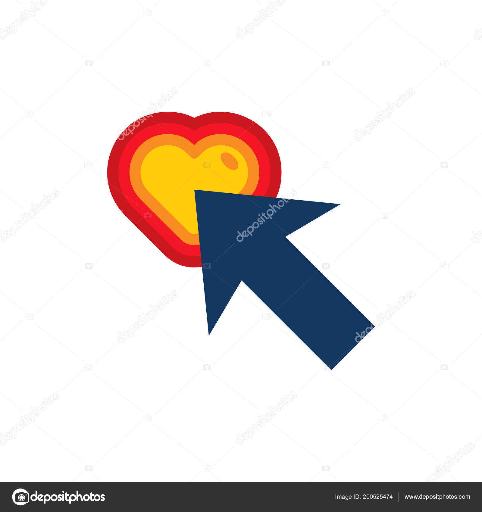 Click Love Logo Icon Design Stock Vector Image by ©putracetol #200525474