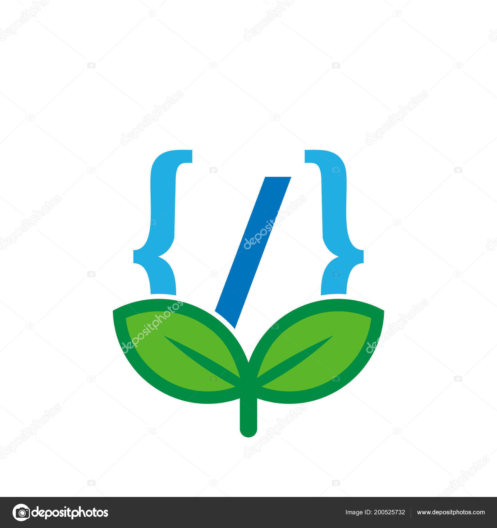 Code Nature Logo Icon Design Stock Vector Image by ©putracetol #200525732