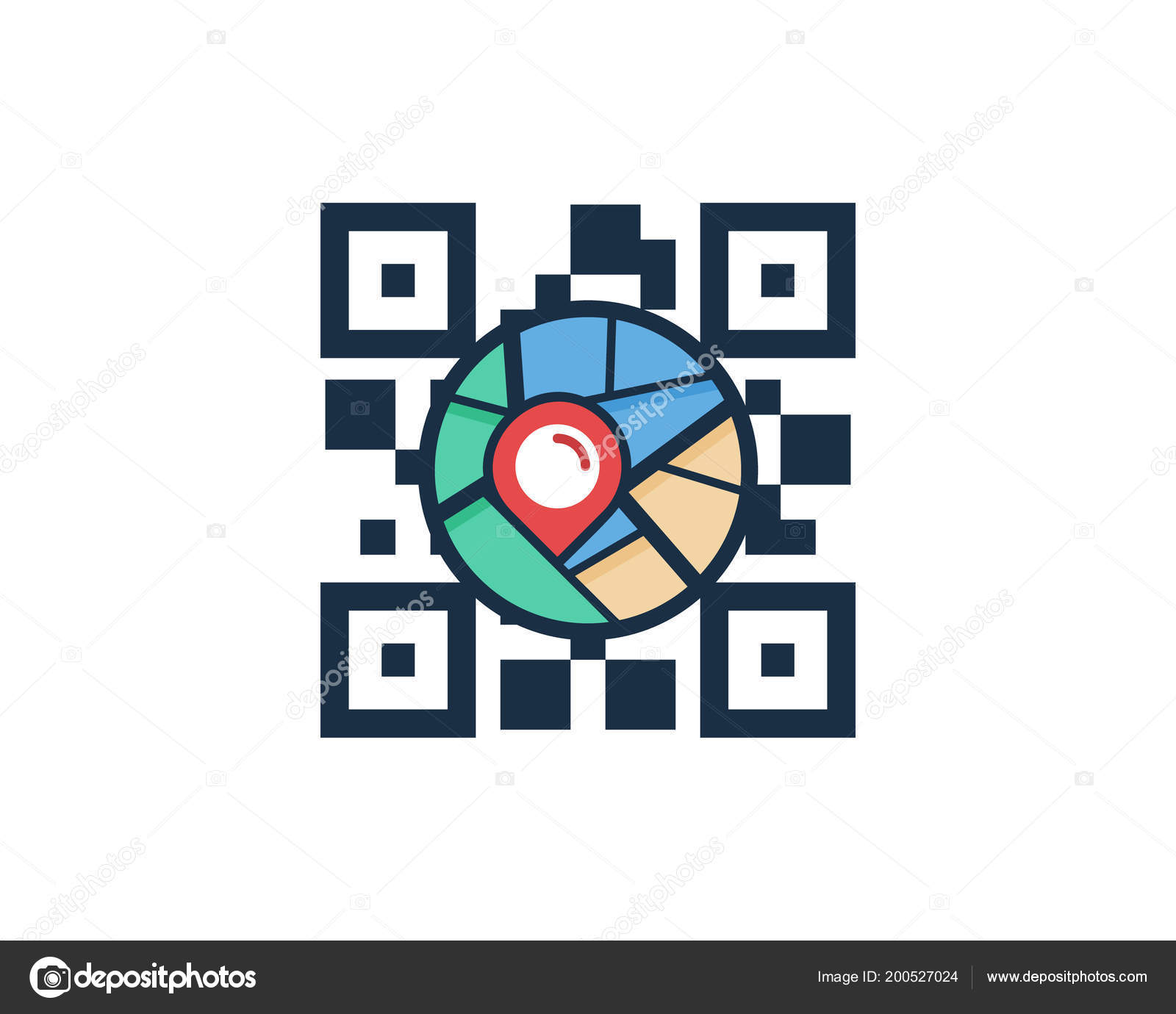 Barcode Map Logo Icon Design Stock Vector Image by ©putracetol #200527024