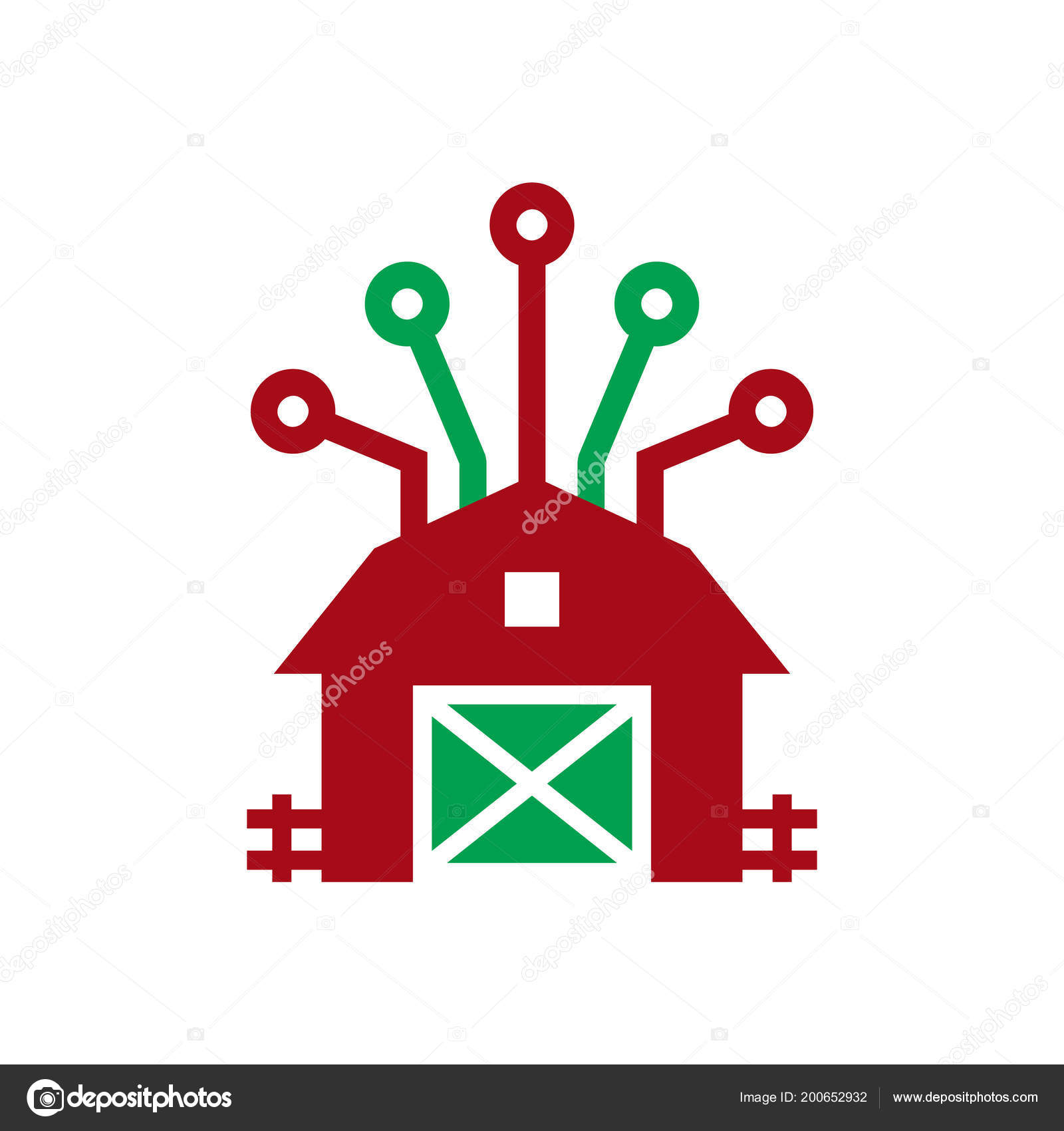 Farm Digital Logo Icon Design Stock Vector Image by ©putracetol #200652932