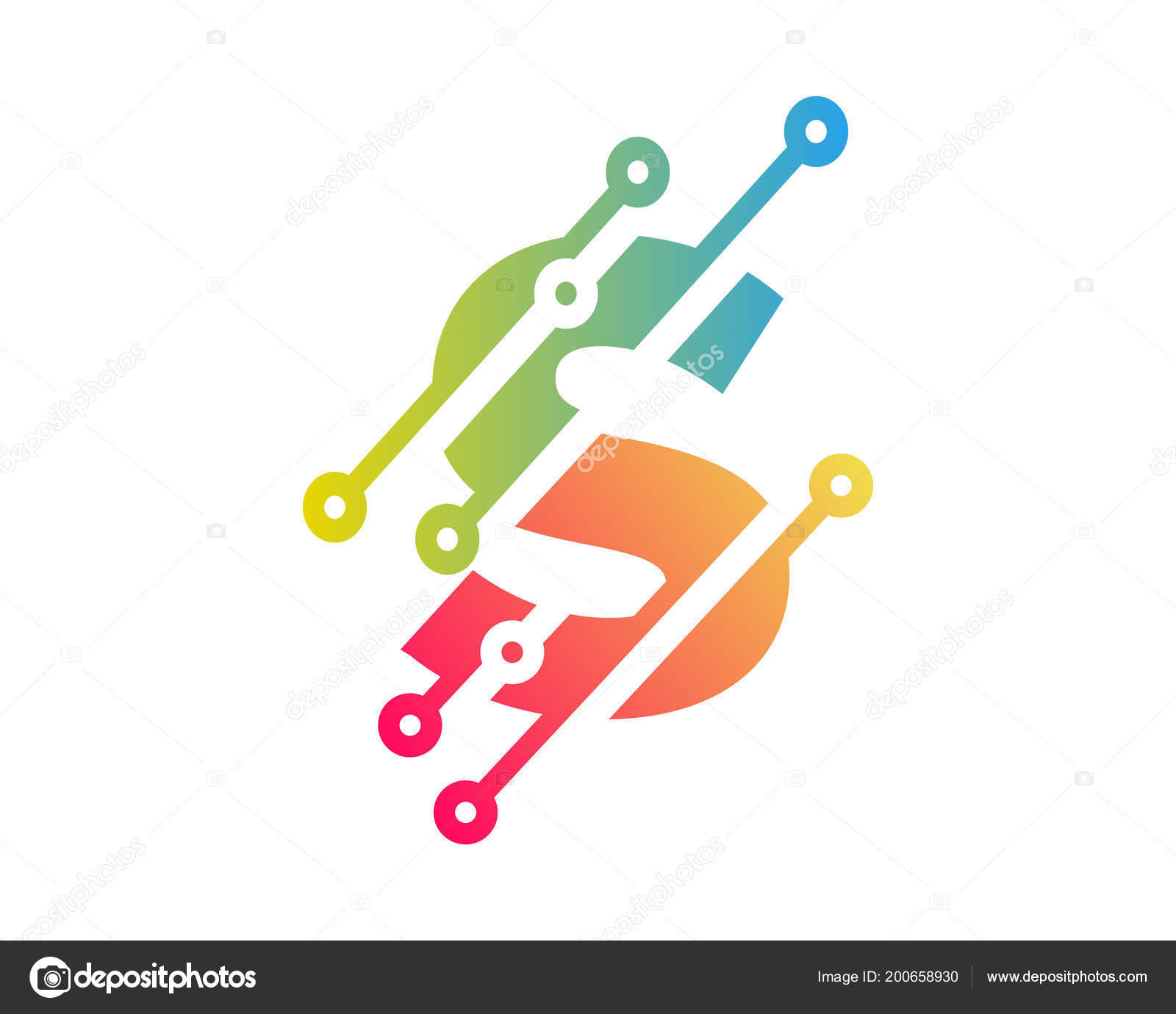 Digital Letter Pixel Icon Logo Design Element Stock Vector by ...