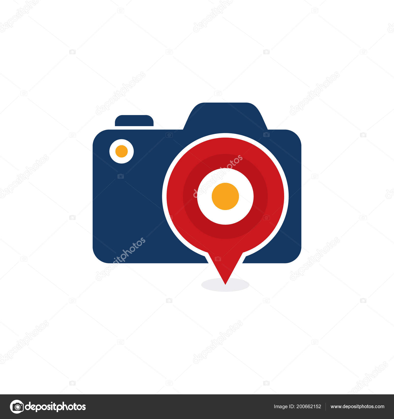 Pin Camera Logo Icon Design Stock Vector Image by ©putracetol #200662152