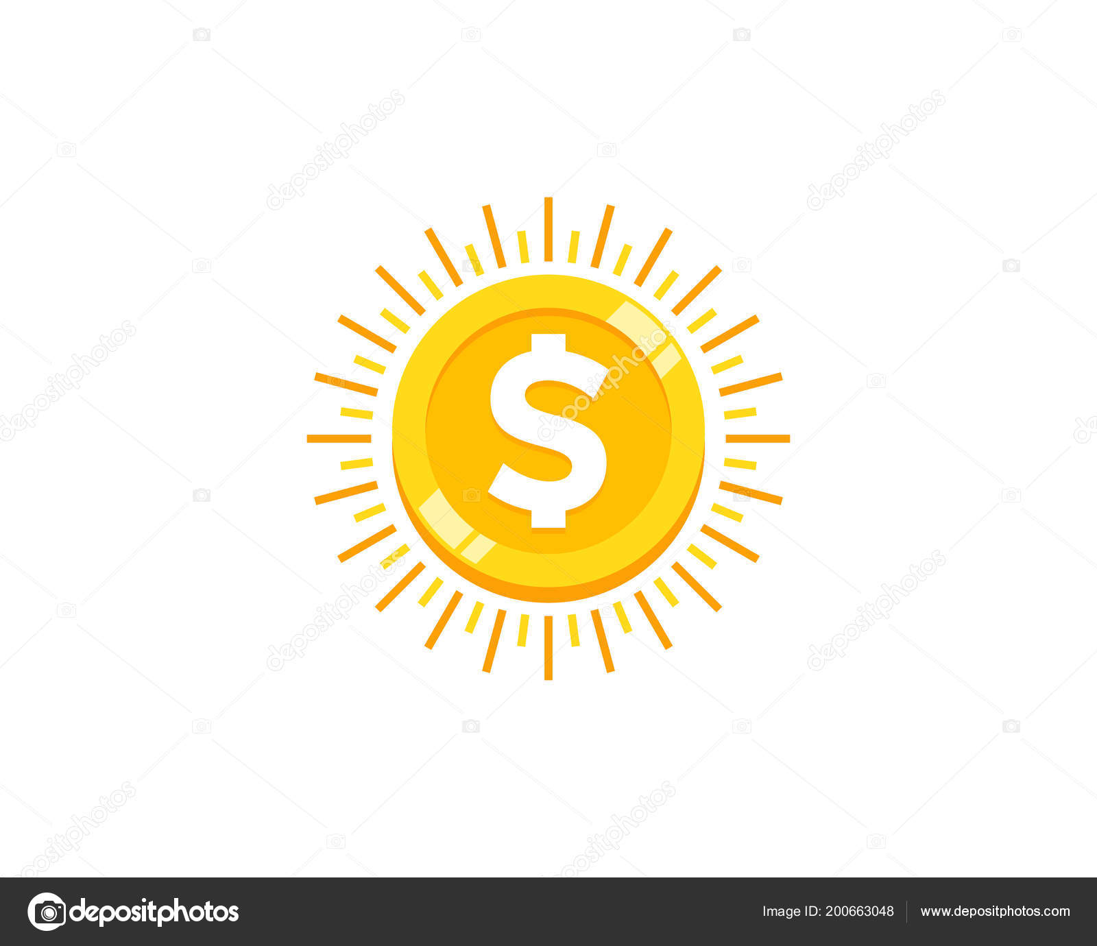 Sun Coin Logo Icon Design — Stock Vector © putracetol #200663048