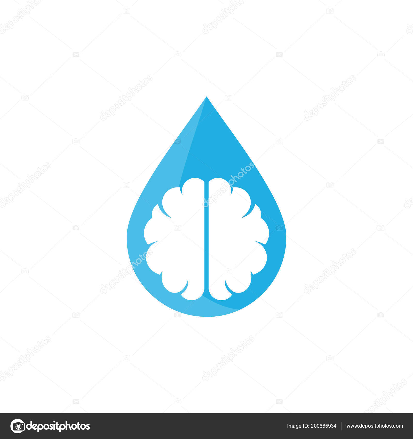Water Brain Logo Icon Design Stock Vector Image by ©putracetol #200665934