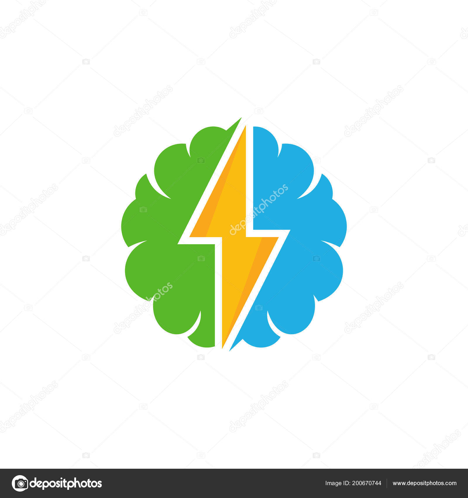 Energy Brain Logo Icon Design Stock Vector Image by ©putracetol #200670744