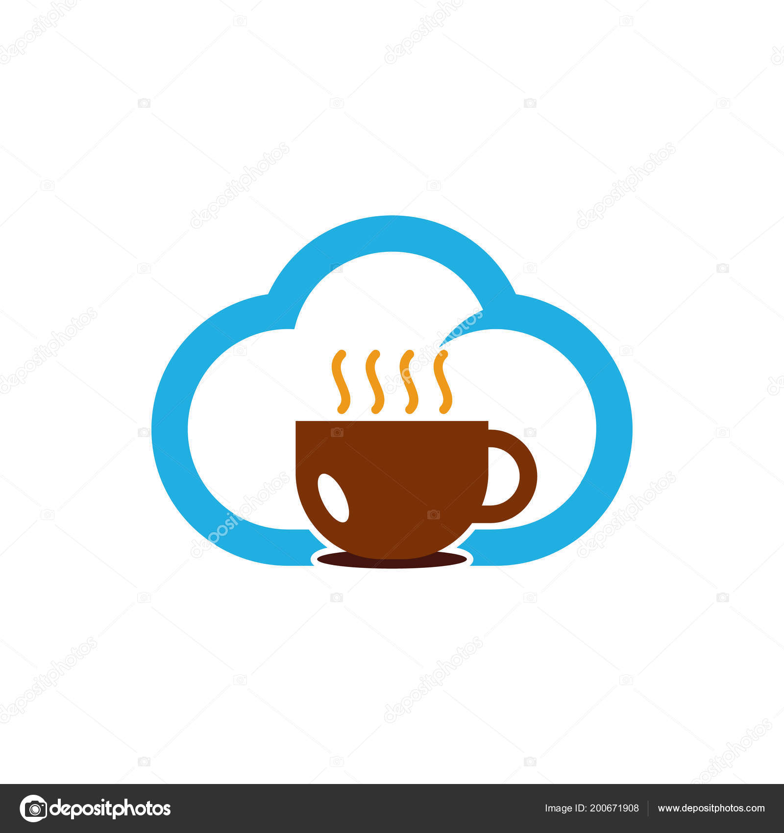 Coffee Cloud Logo Icon Design Stock Vector Image by ©putracetol #200671908
