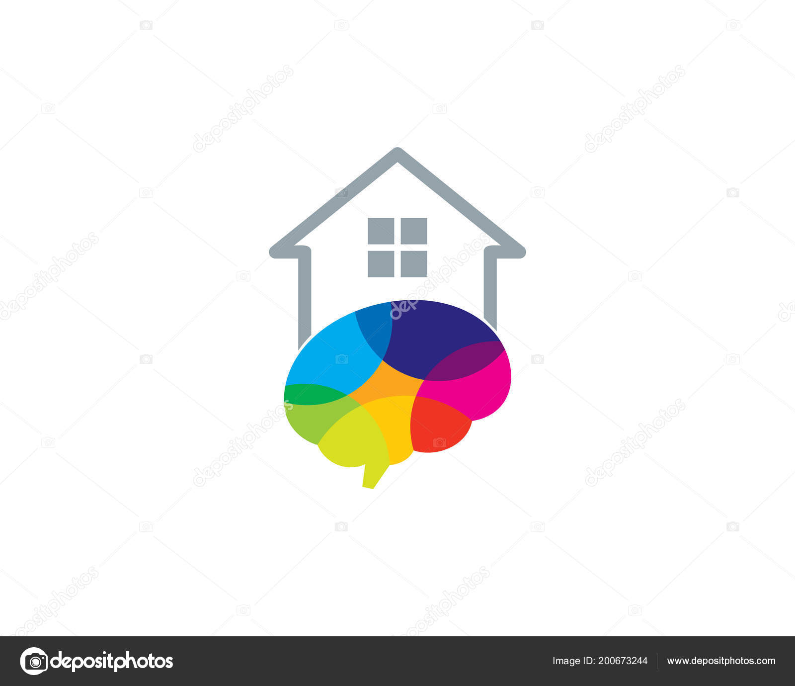 House Brain Logo Icon Design Stock Vector Image by ©putracetol #200673244