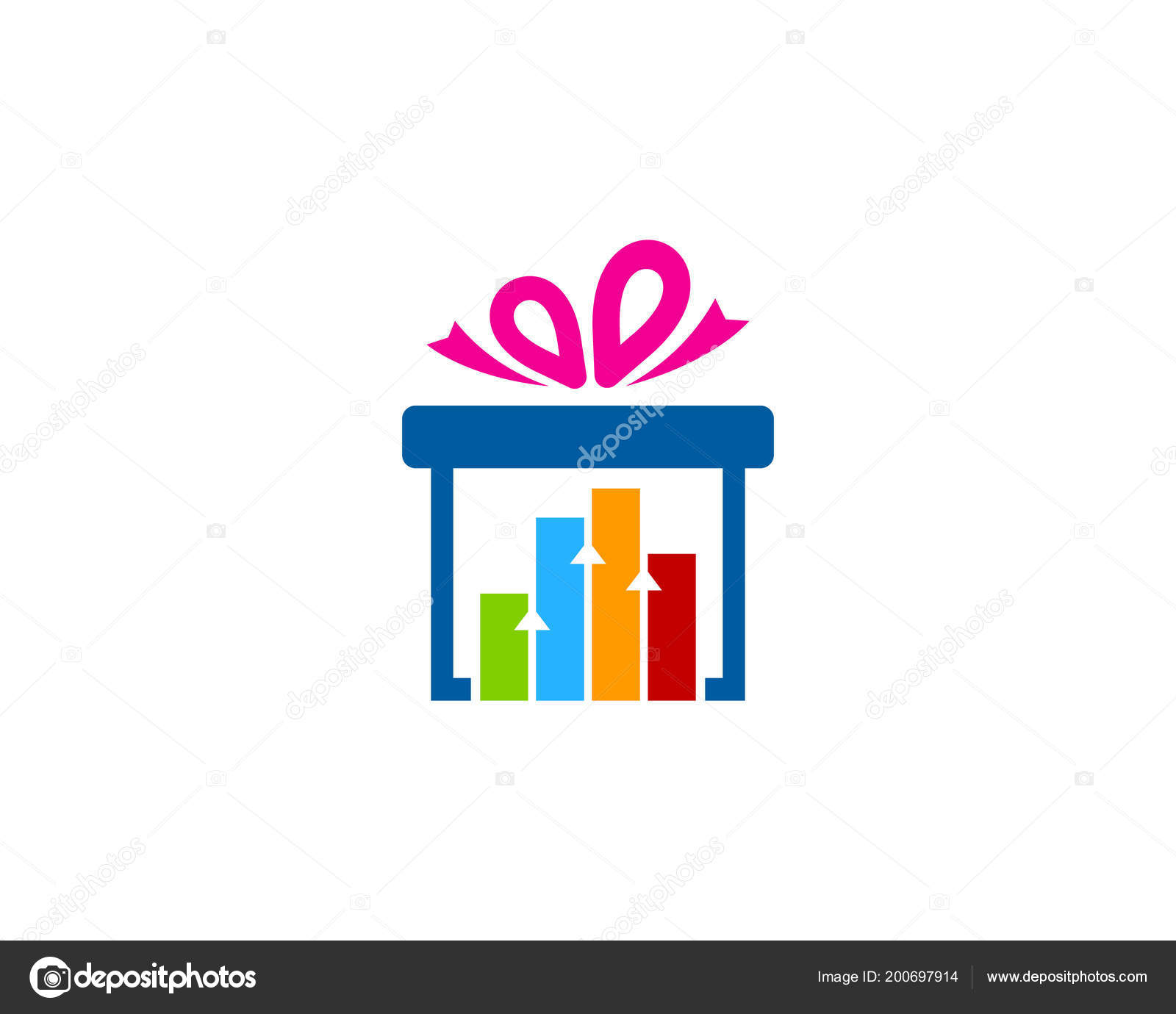 Graph Gift Logo Icon Design Stock Vector Image by ©putracetol #200697914