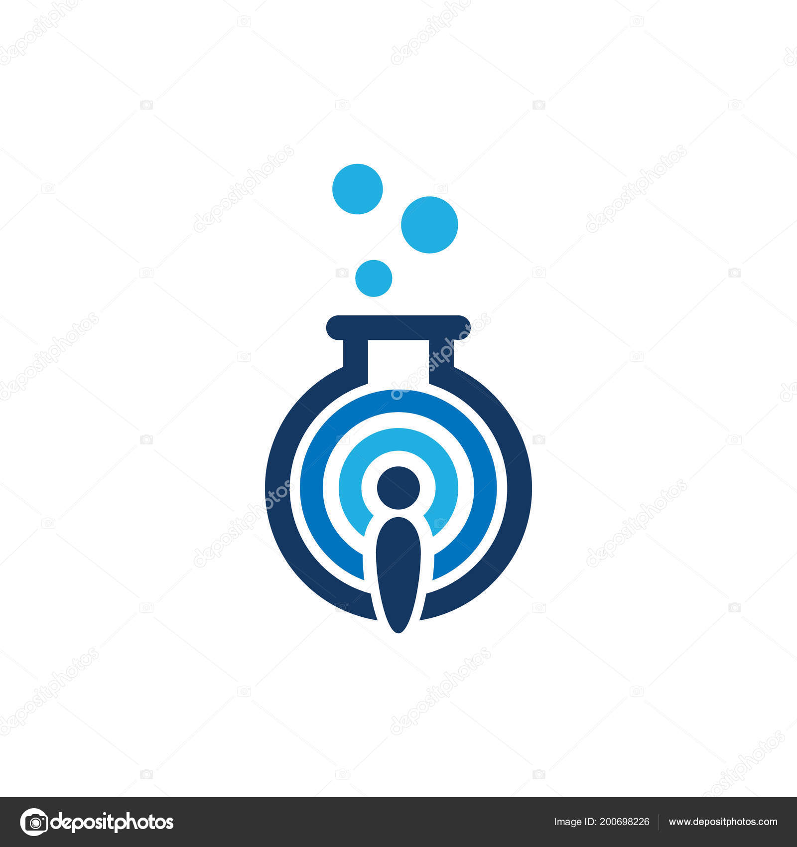 Lab Flask Icon Logo Design Element Vector Illustration Stock Vector by ...