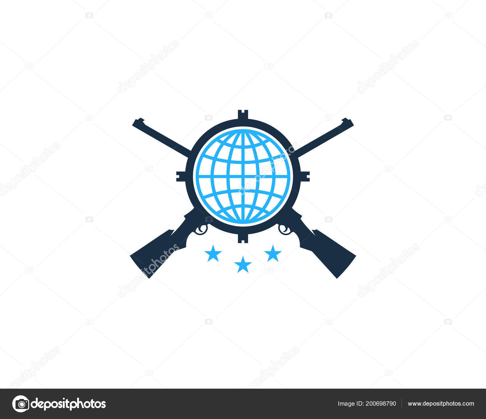 Globe Hunting Logo Icon Design Stock Vector by ©putracetol 200698790