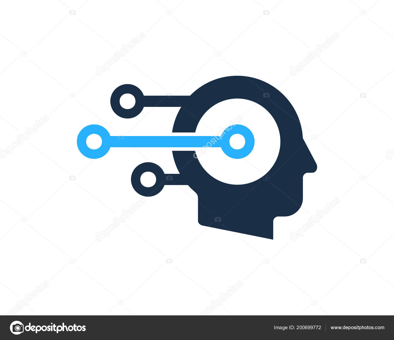 Digital Human Head Logo Icon Design Stock Vector by ©putracetol 200699772