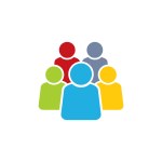 Teamwork People Group of five Logo. Vector graphic design Stock Vector ...