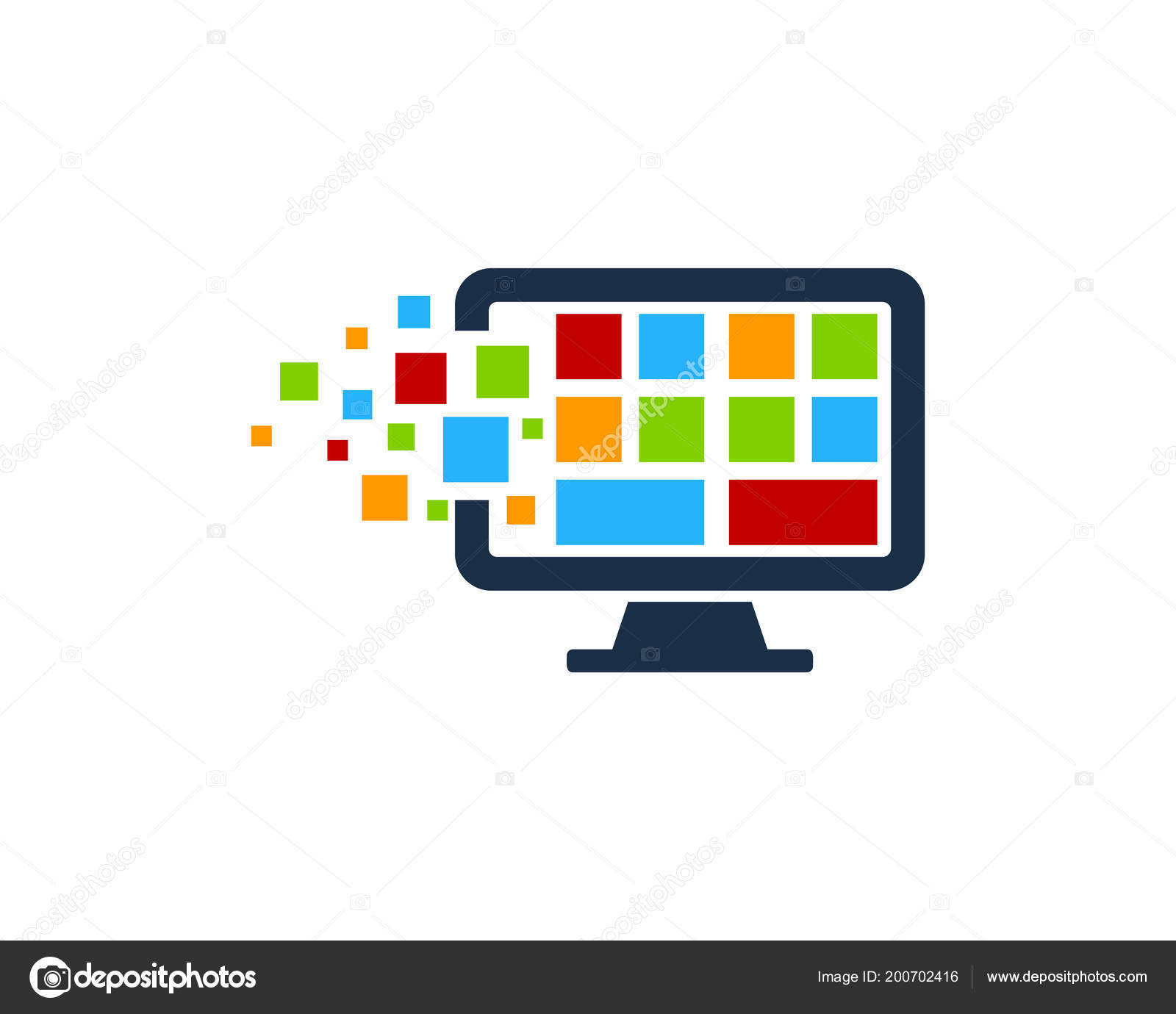 Pixel Computer Logo Icon Design Stock Vector Image by ©putracetol ... Pixel Computer Logo Icon Design Stock Vector Image by ©putracetol ...