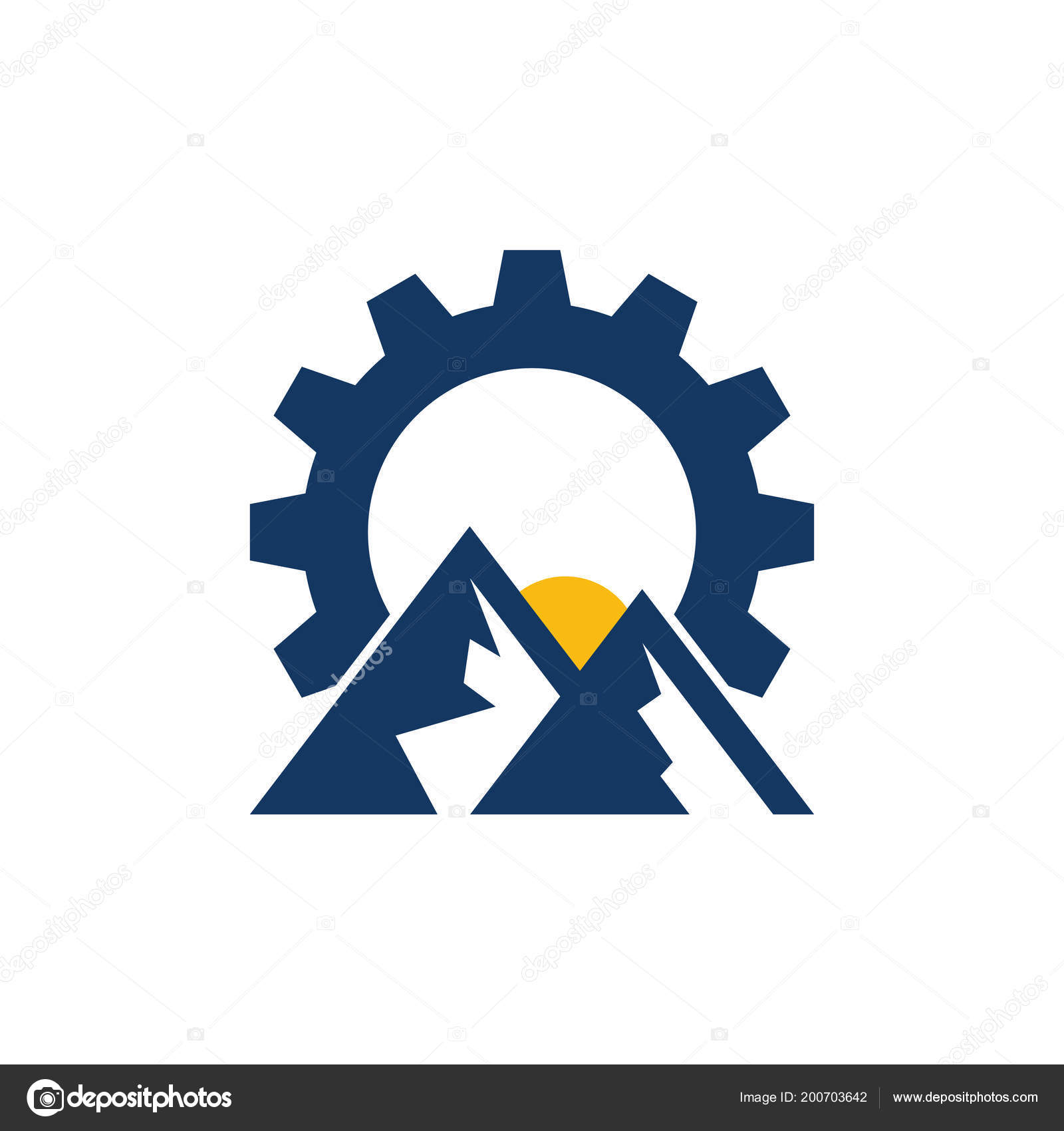 Mountain Gear Logo Icon Design Stock Vector Image by ©putracetol #200703642