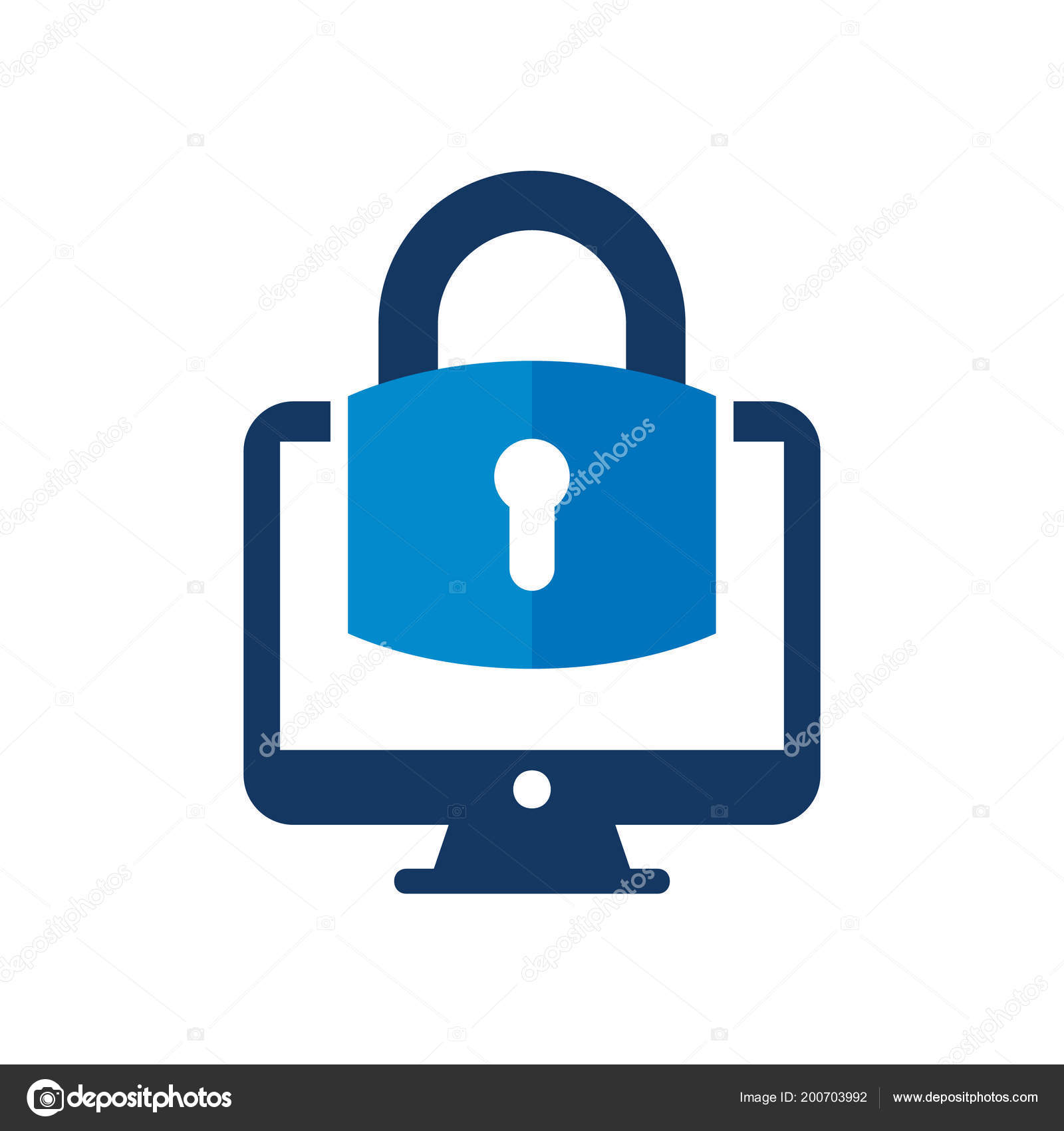 Computer Security Lock Logo