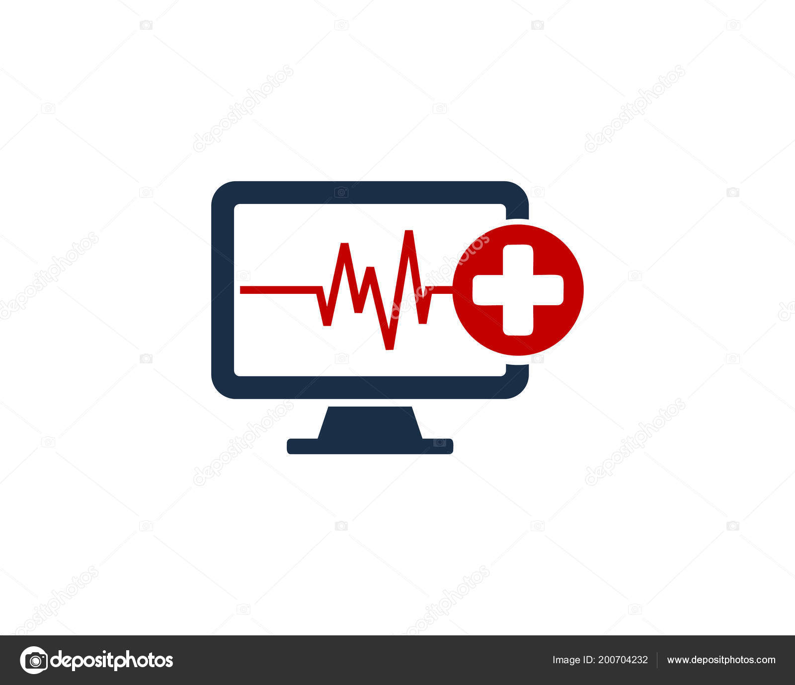 Medical Computer Logo Icon Design Stock Vector by ©putracetol 200704232