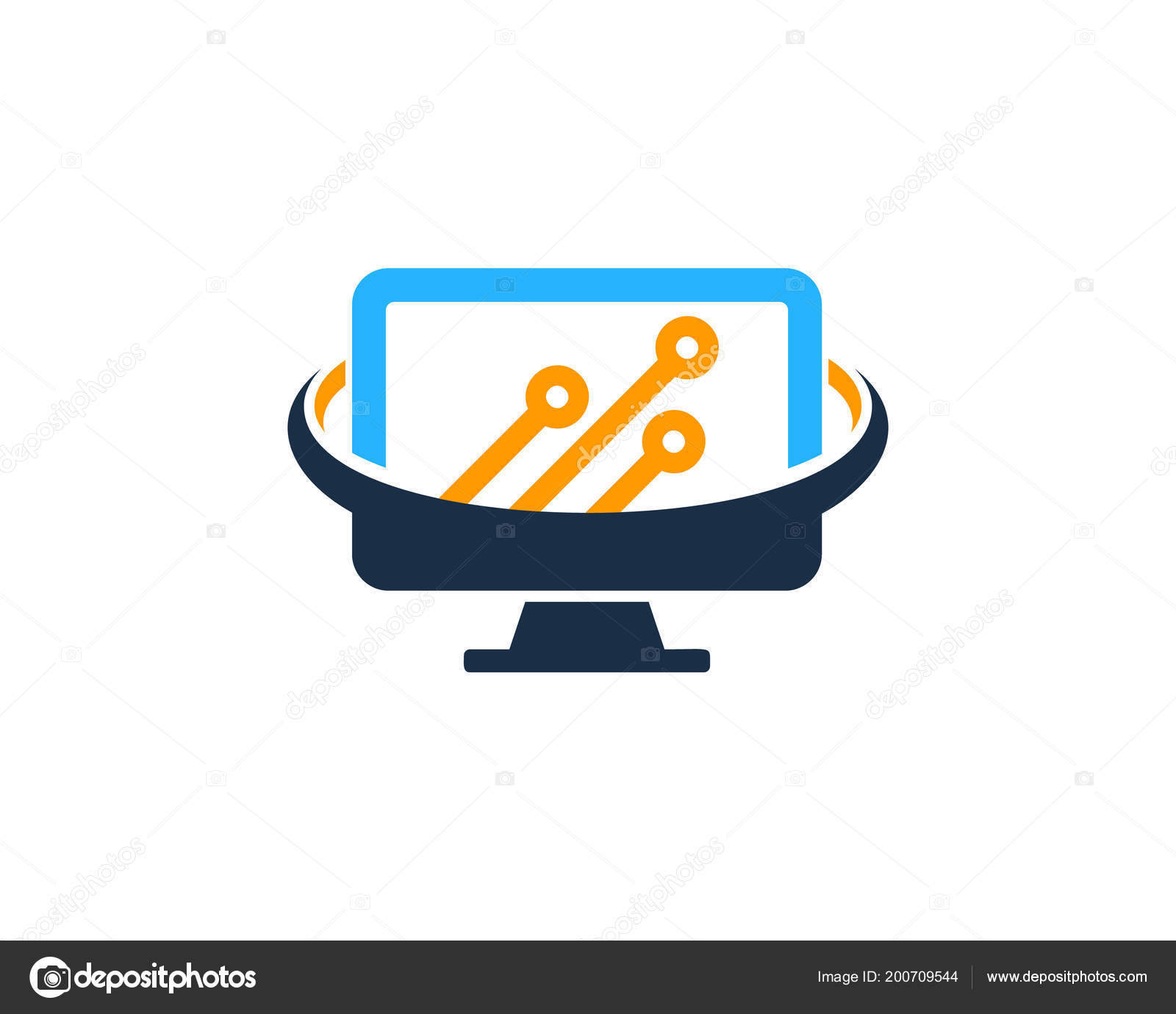 Digital Computer Logo Icon Design Stock Vector Image by ©putracetol ...