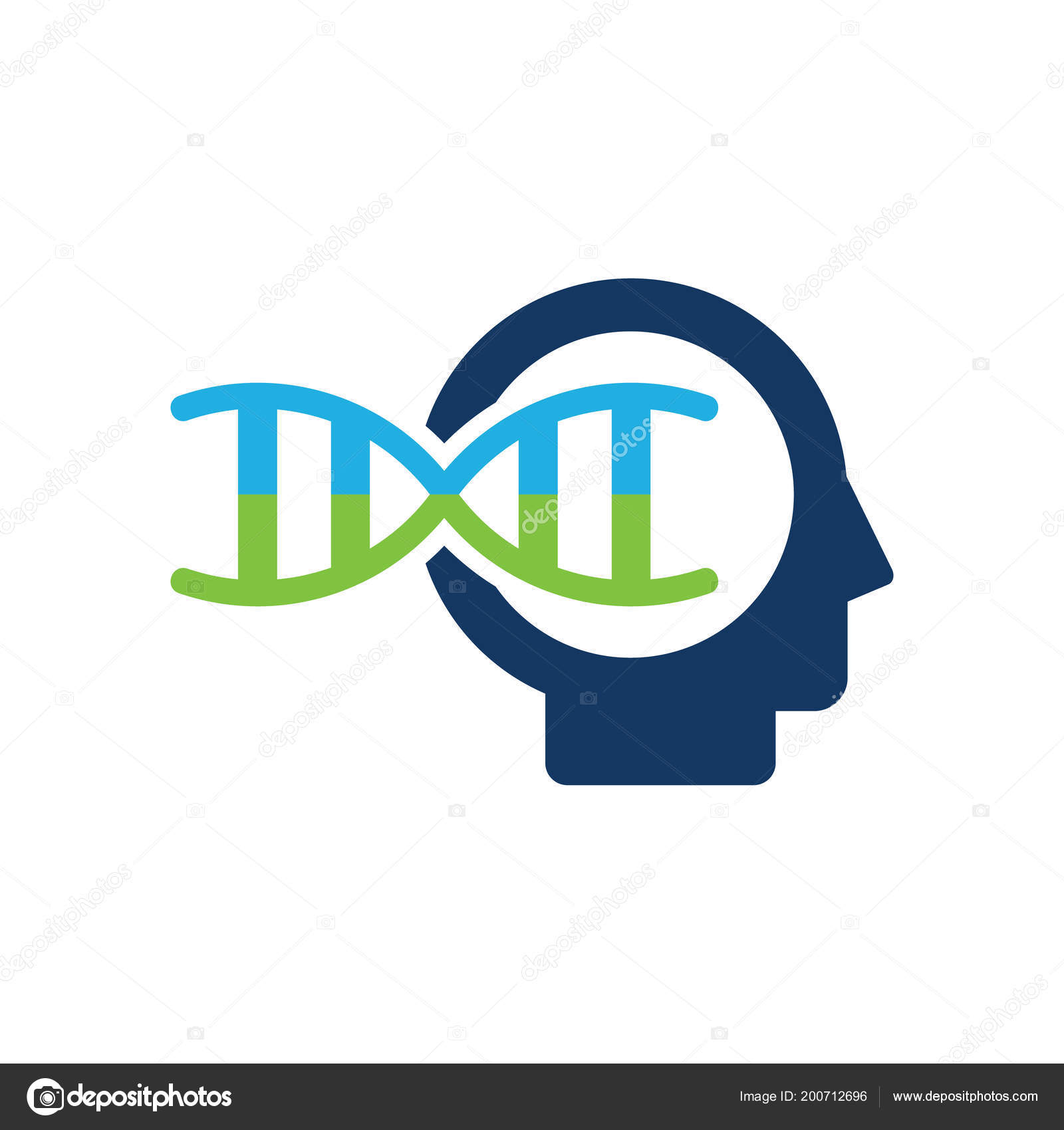Dna Head Logo Icon Design Stock Vector by ©putracetol 200712696