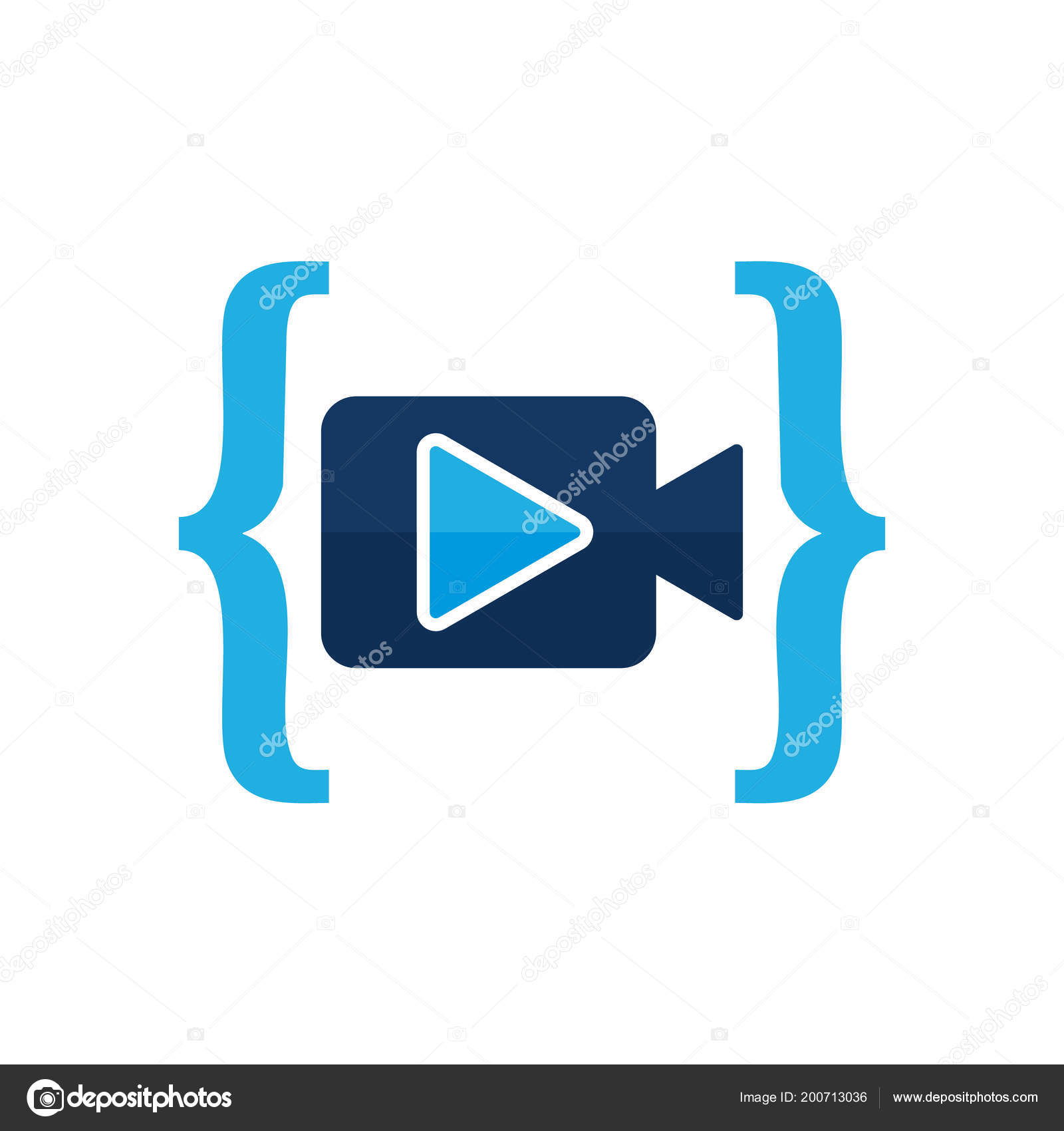 Video Code Logo Icon Design Stock Vector Image by ©putracetol #200713036