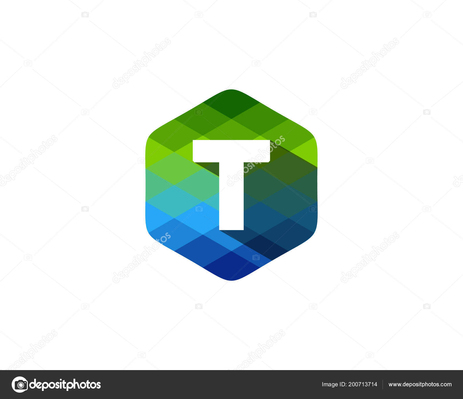 Hexagon Pixel Letter Shadow Icon Logo Design Element Stock Vector by ...