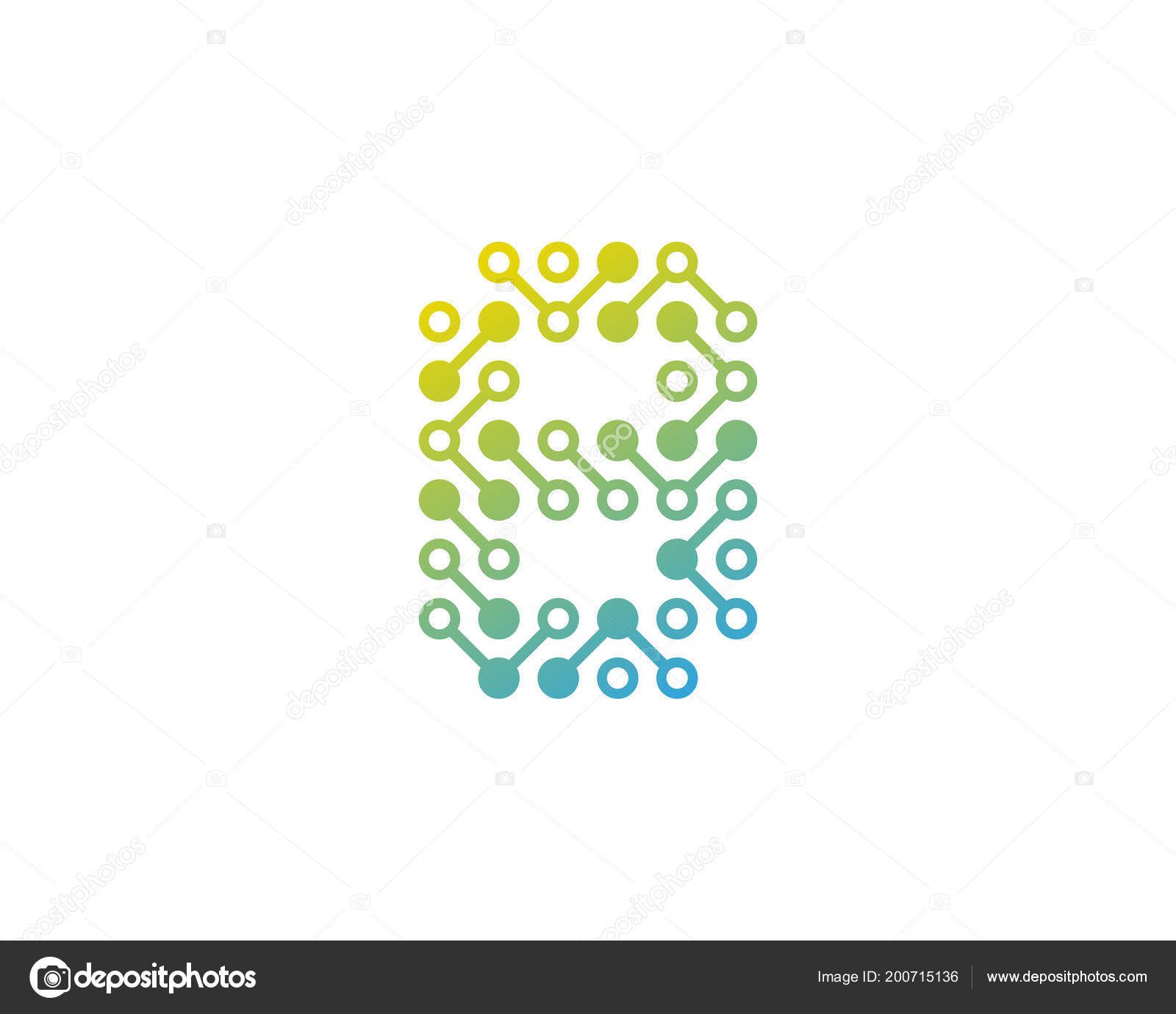 Circuit Digital Number Eight Icon Logo Design Element Stock Vector ...