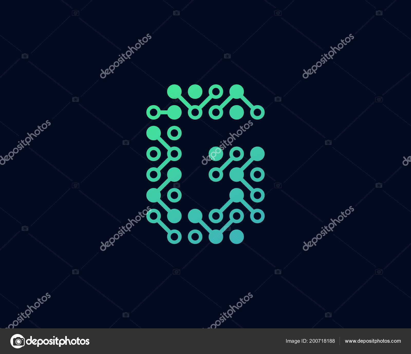 Circuit Technology Letter Icon Logo Design Element Stock Vector by ...