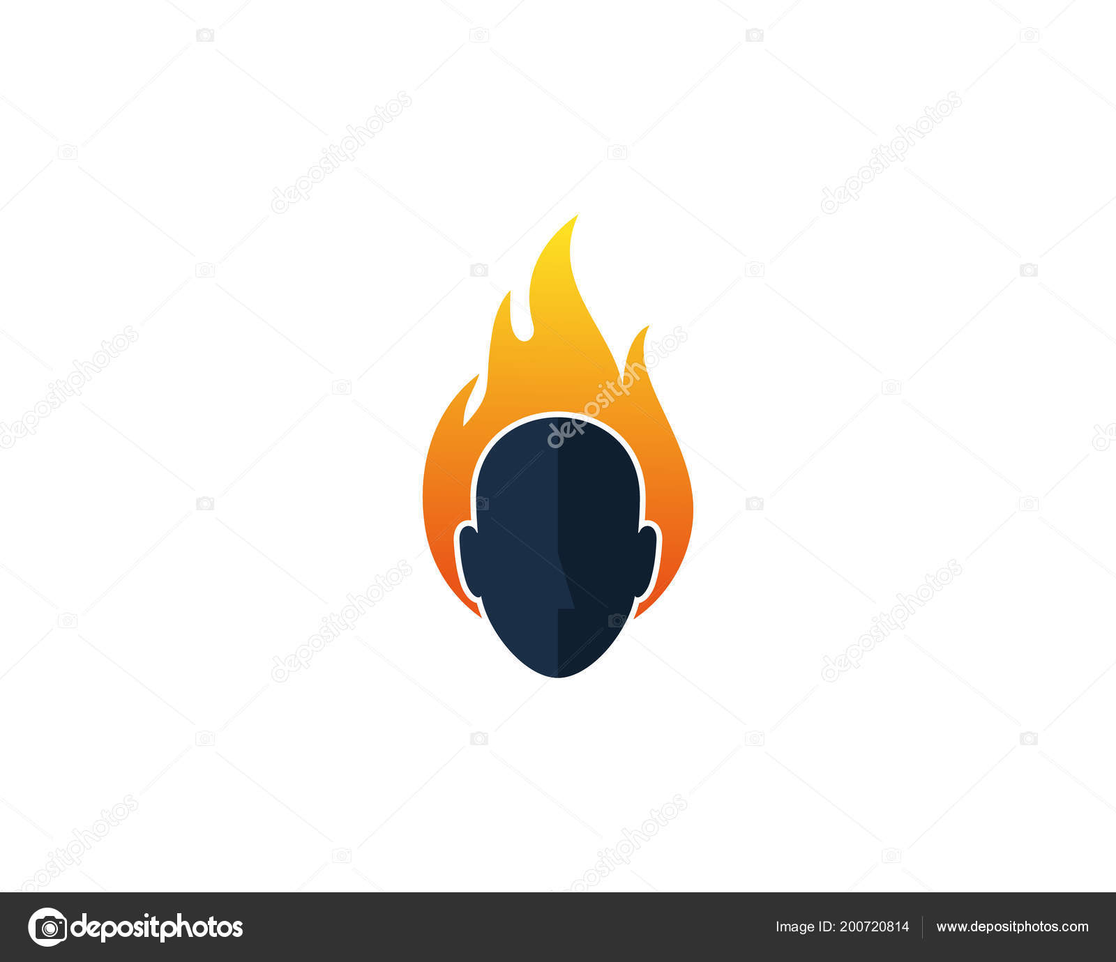 Burn Human Head Logo Icon Design Stock Vector by ©putracetol 200720814