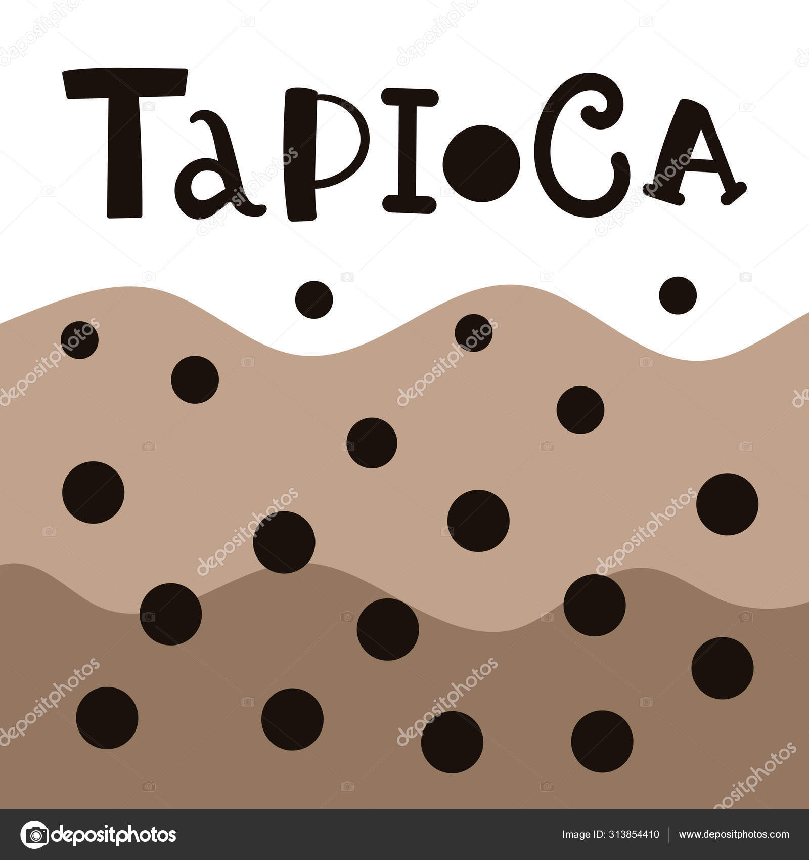 Lettering tapioca. Flat vector on white background Stock Vector by ...