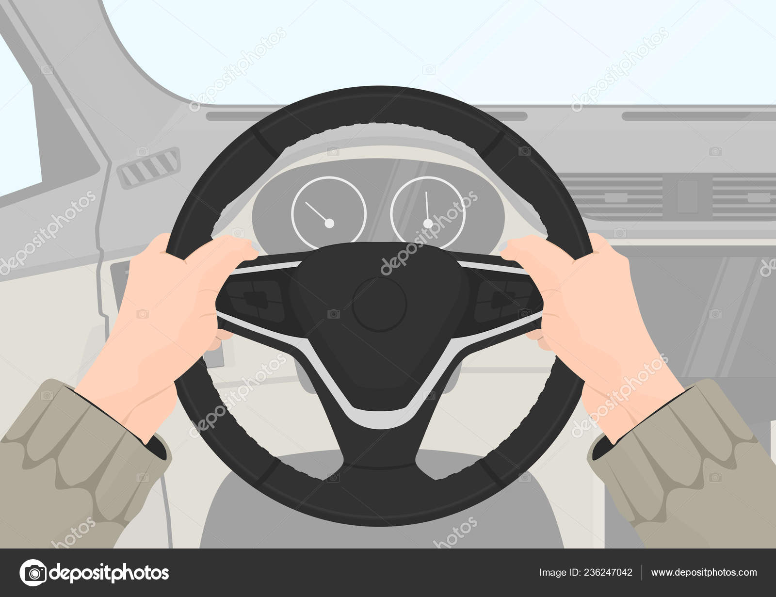 Driving Safety Right Position Hands Steering Wheel Driving Position ...