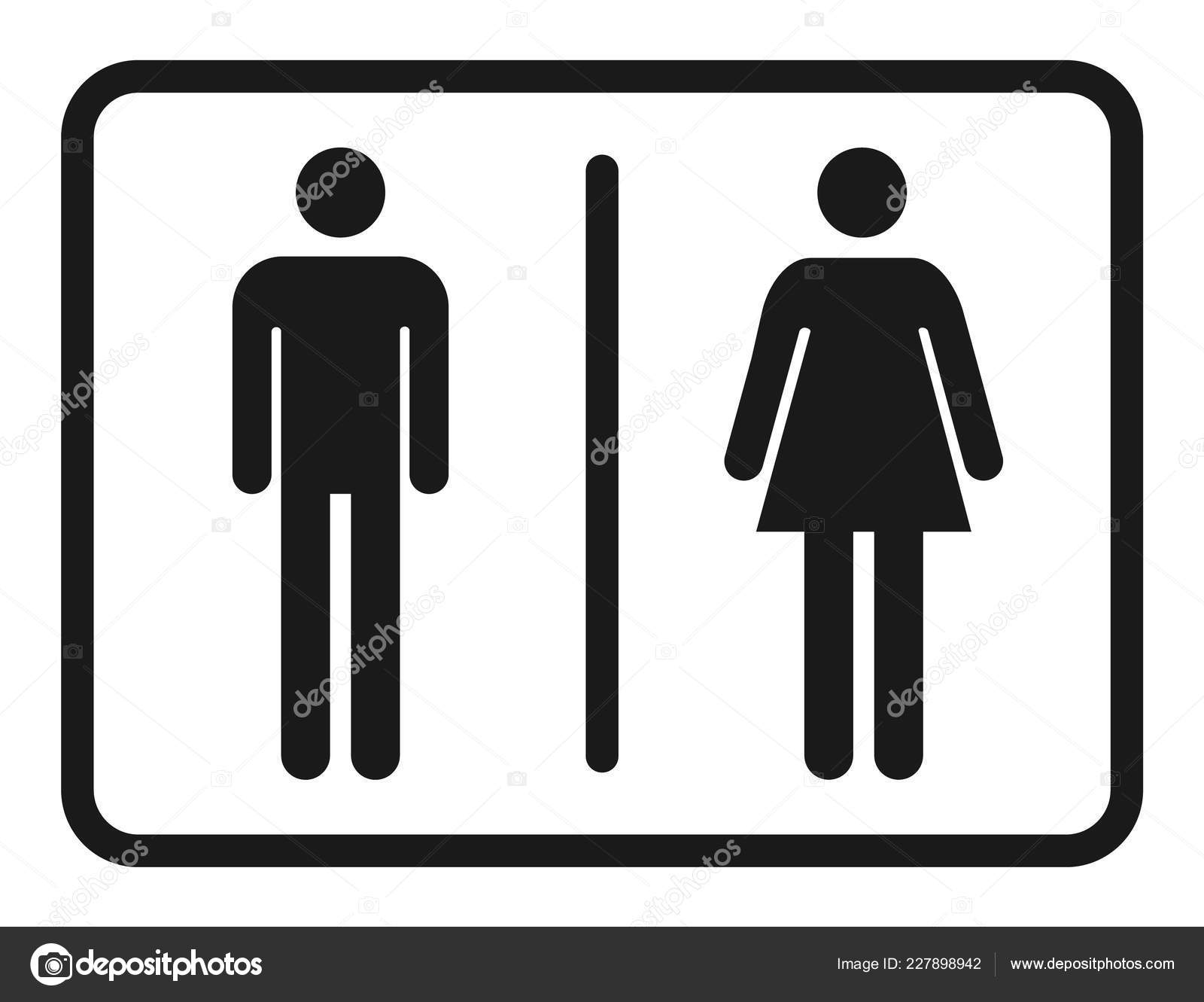 Mand Kvinde Toilet Ikon Vektor Fyldt Flad Tegn Fast Piktogram Stock ...