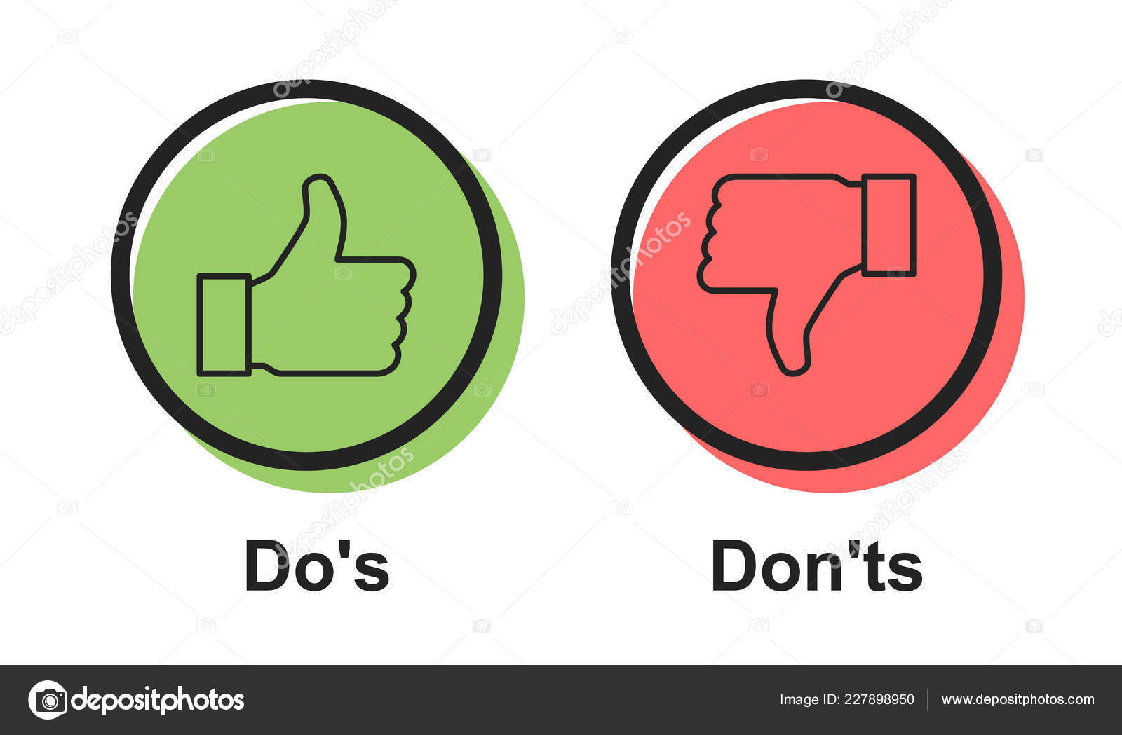Speech Icon Vector Bubble Dos Don Symbols Flat Simple Logotype — Stock ...